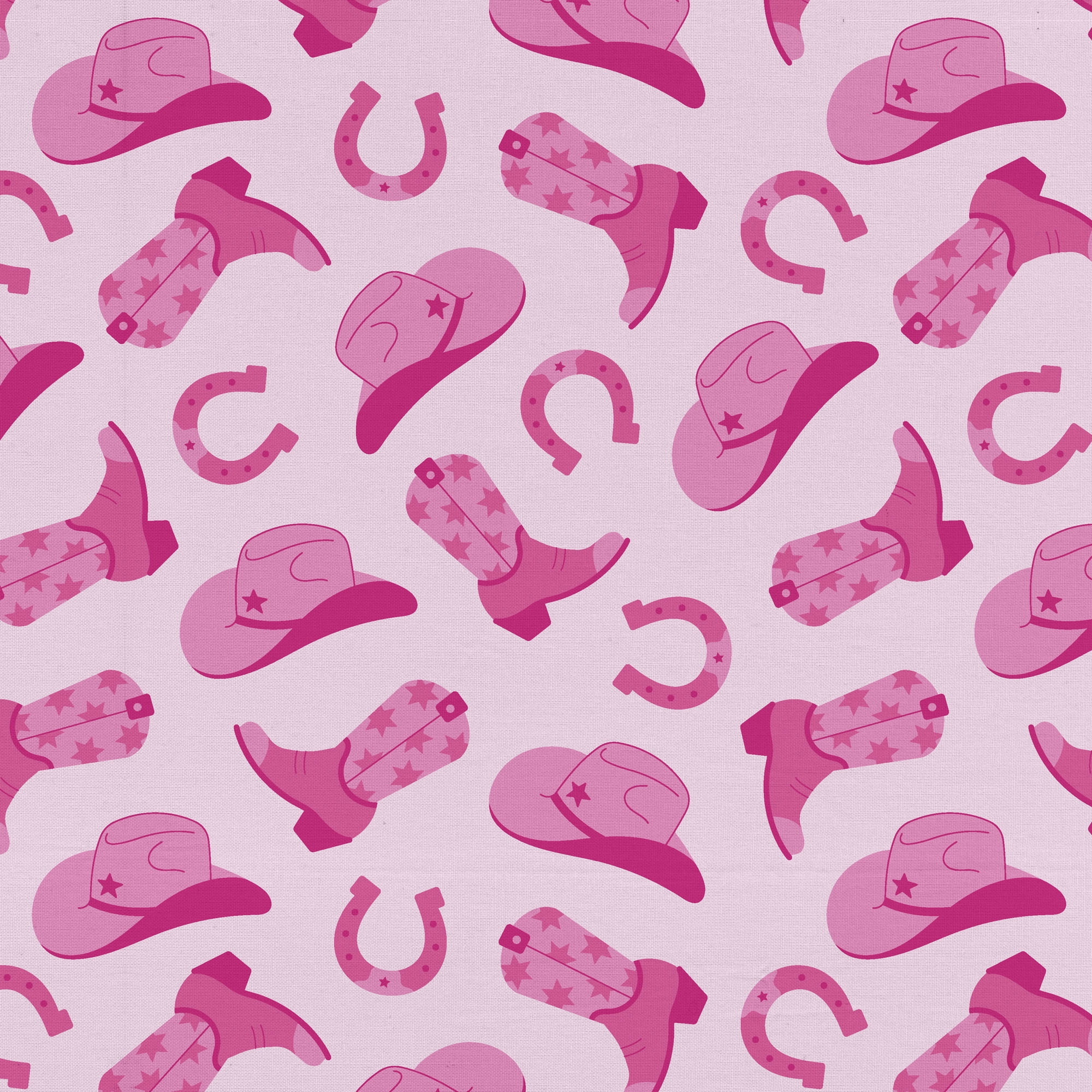 David Textiles 44" x 2 Yards Poly-Cotton Pink Equestrian Pre-Cut Fabric ...