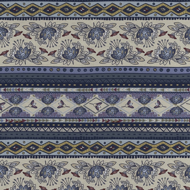 David Textiles 57" Chiffon Floral Fabric By the Yard, Blue/Multi ...