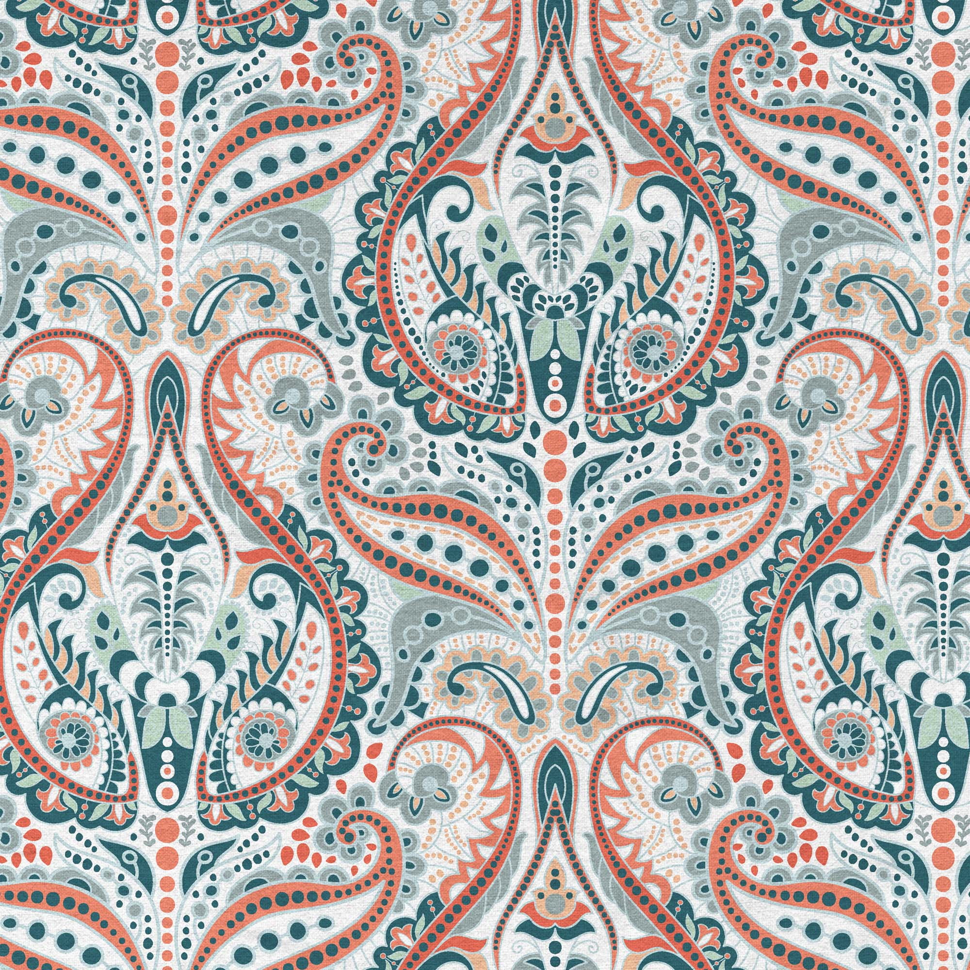 David Textiles 57" Chiffon Vibrant Damask Fabric By the Yard, White ...