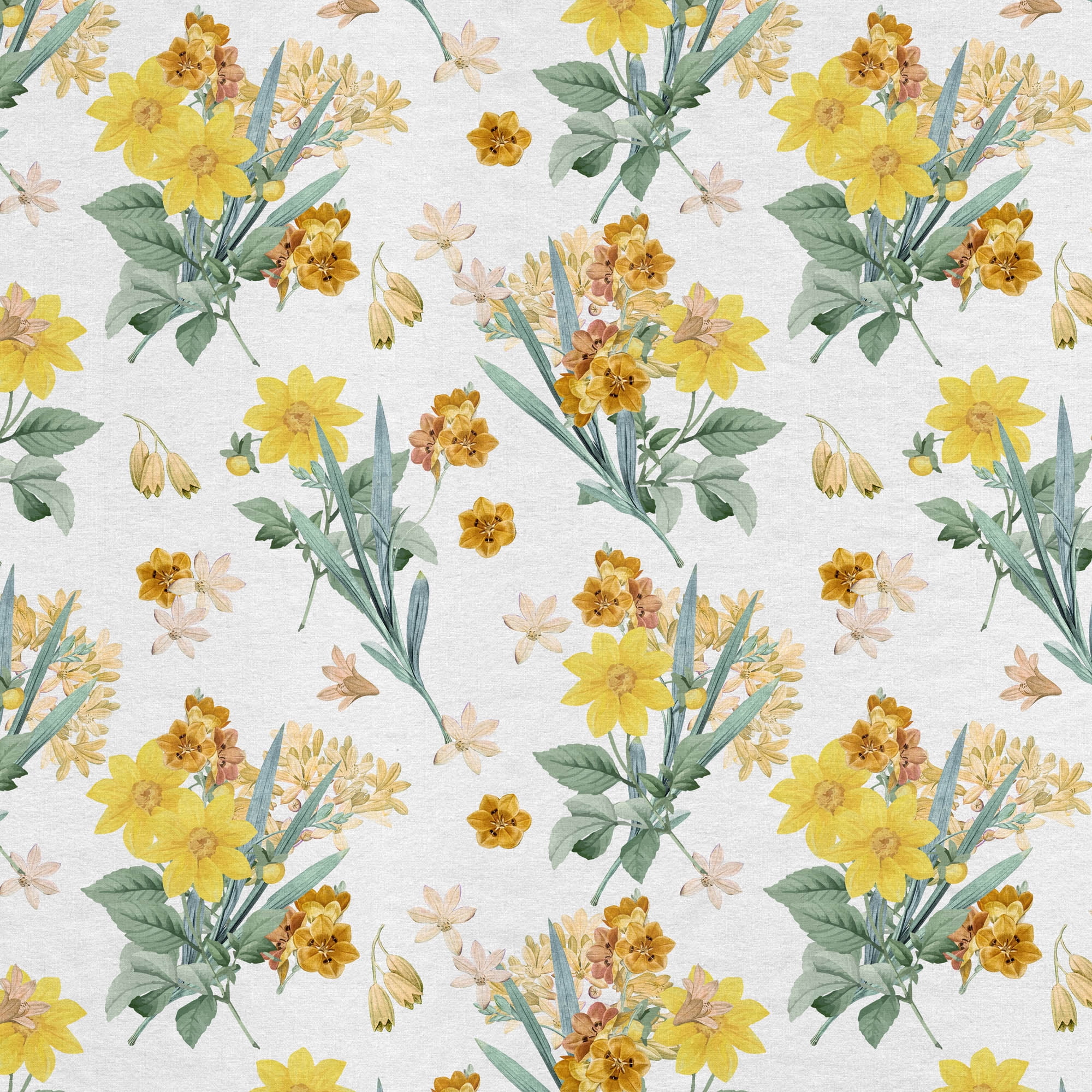 David Textiles 57" Chiffon Wildflower Blooms Fabric By the Yard, White ...