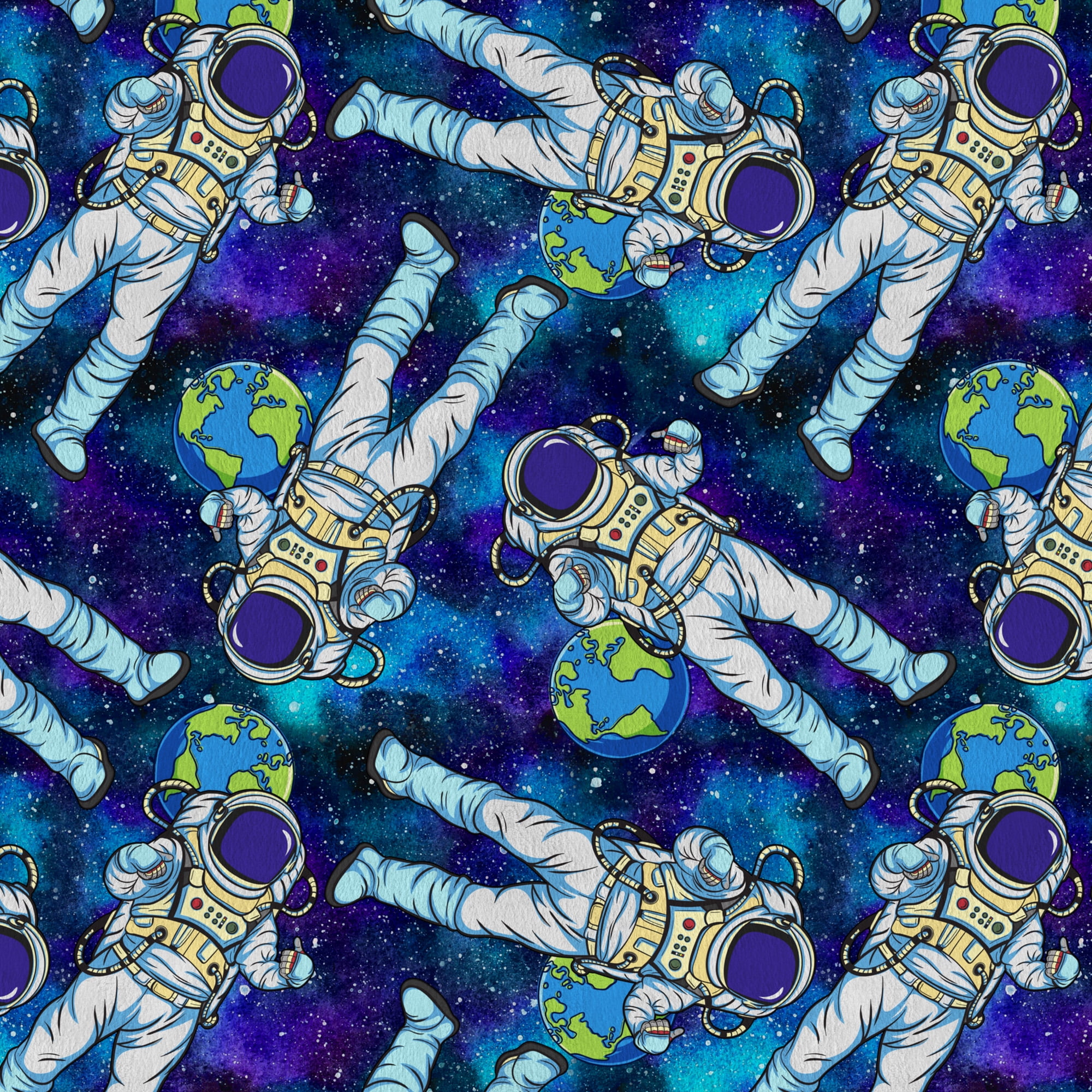 David Textiles 60" x 1.5 yard Brushed Fleece Astronaut Fabric Precut ...