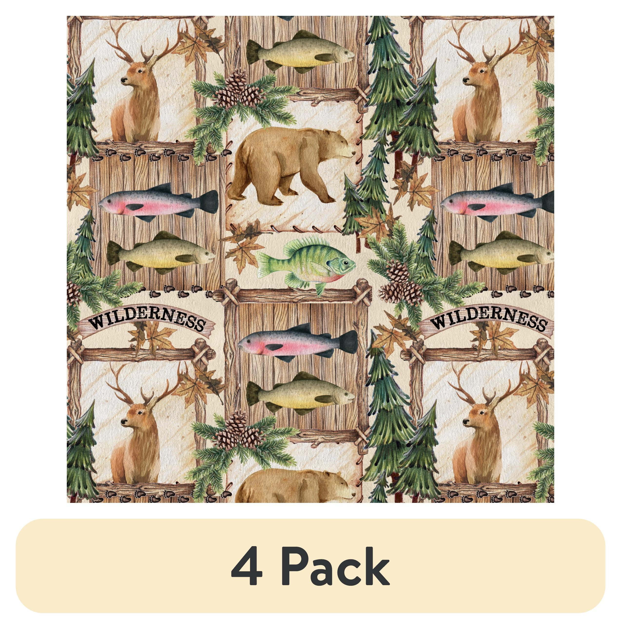 (4 pack) David Textiles 60" x 1.5 yard Brushed Fleece Wilderness Fabric ...