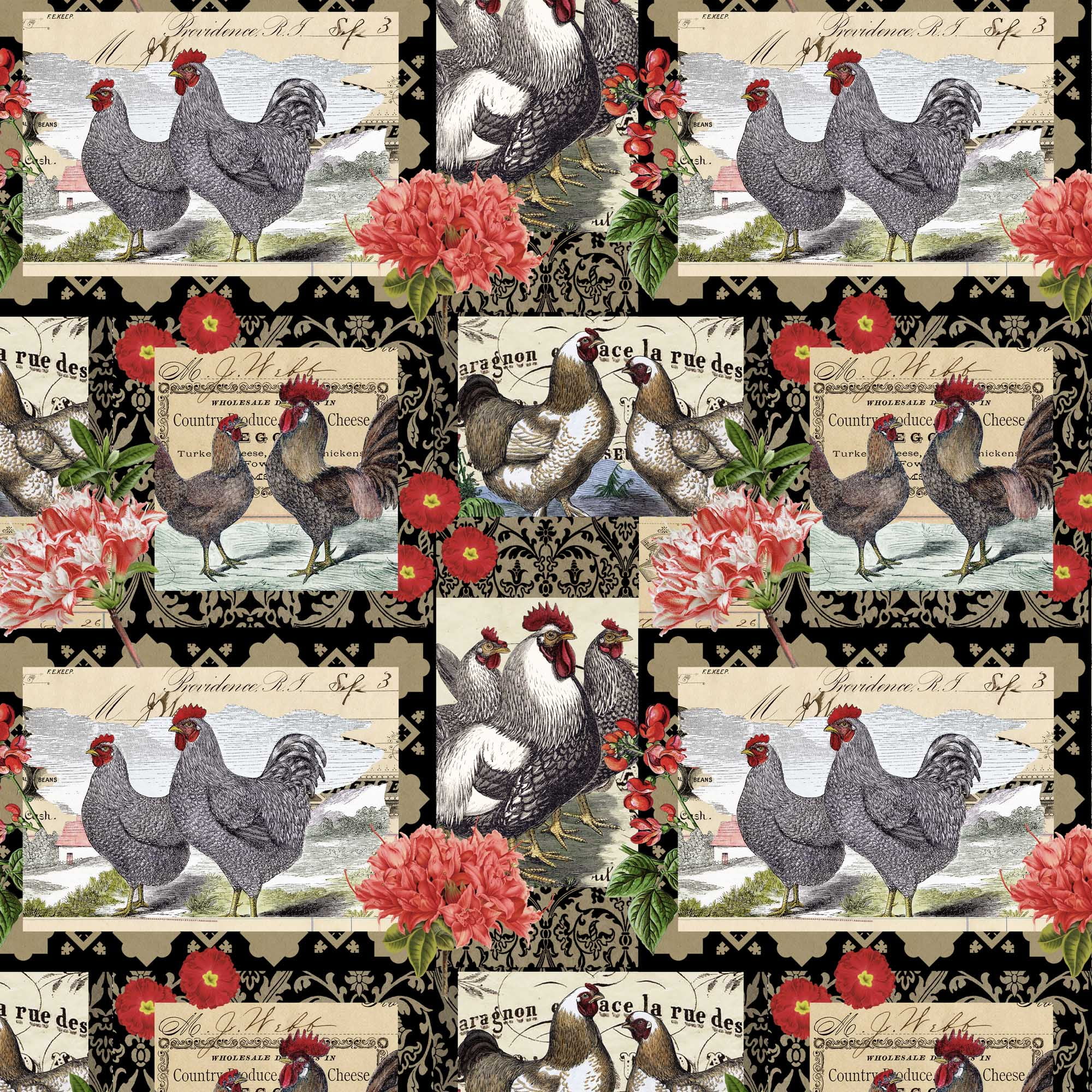 David Textiles Cotton 36 X 44 Rooster Patch Pre Cut Fabric 1 Each