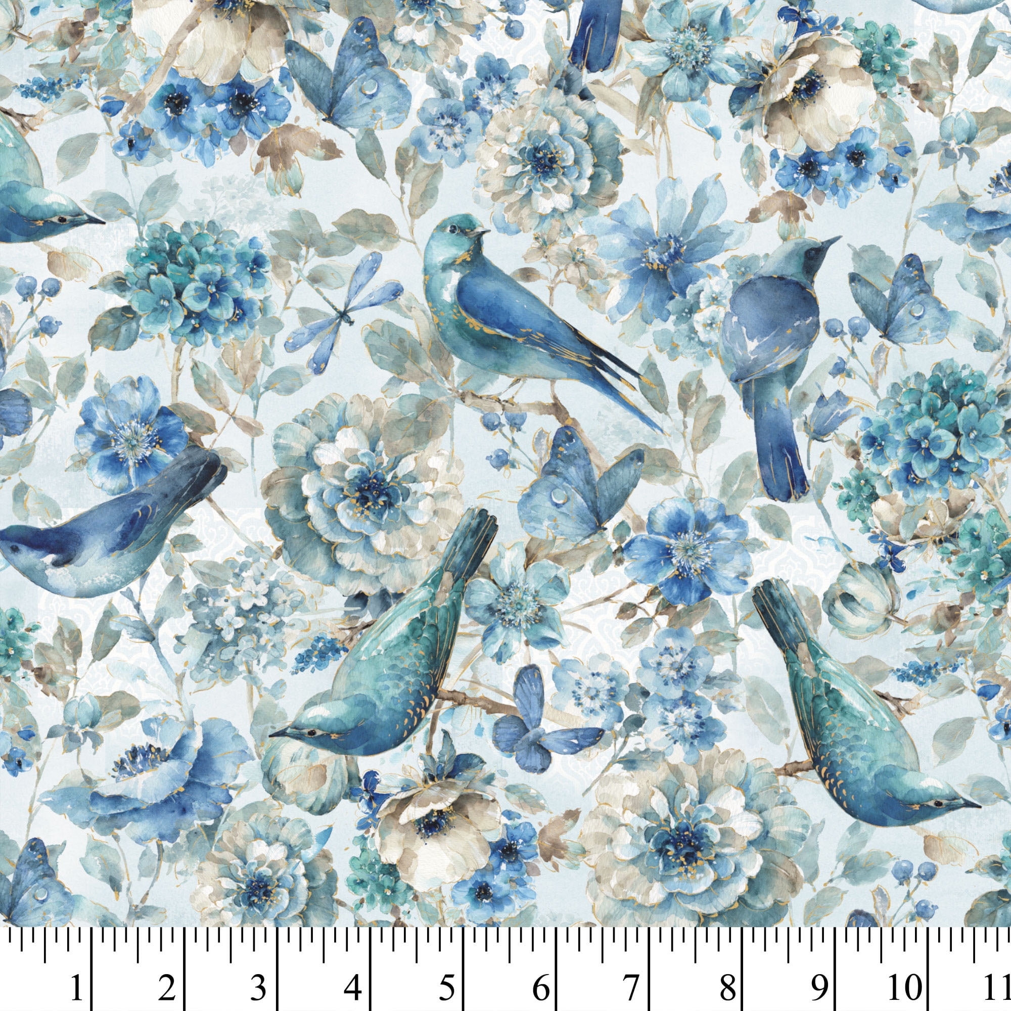David Textiles Cotton Birds, Butterflies & Flowers Collection 44 ...