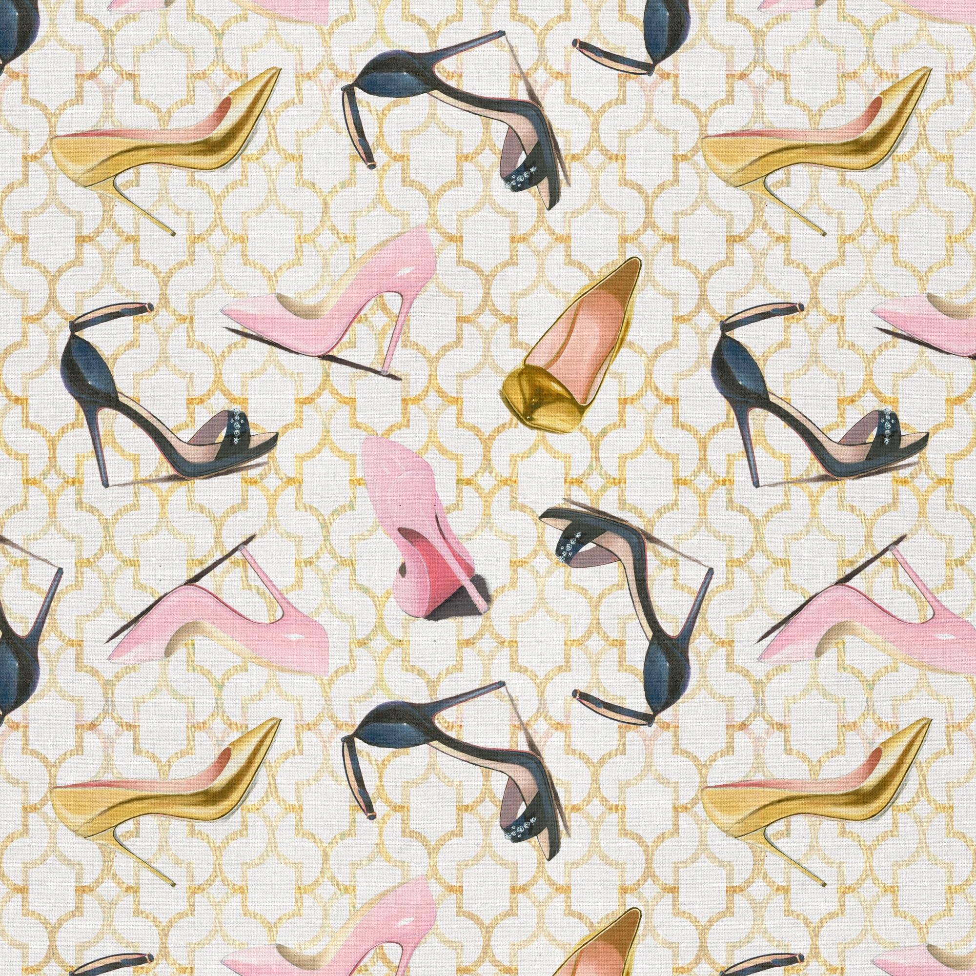 David Textiles Cotton Fabric Forever Fashion Glam Heels Collection 44 ...