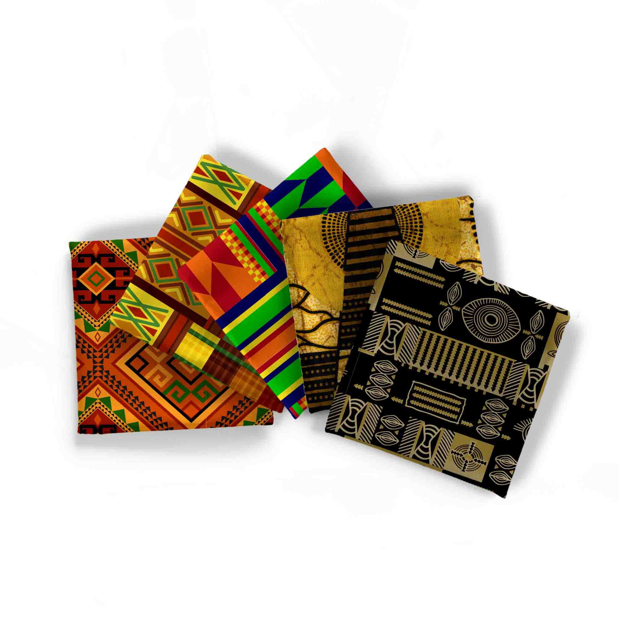 David Textiles Cotton Tribal Fat-quarter Precut Bundle, 5 Pieces ...