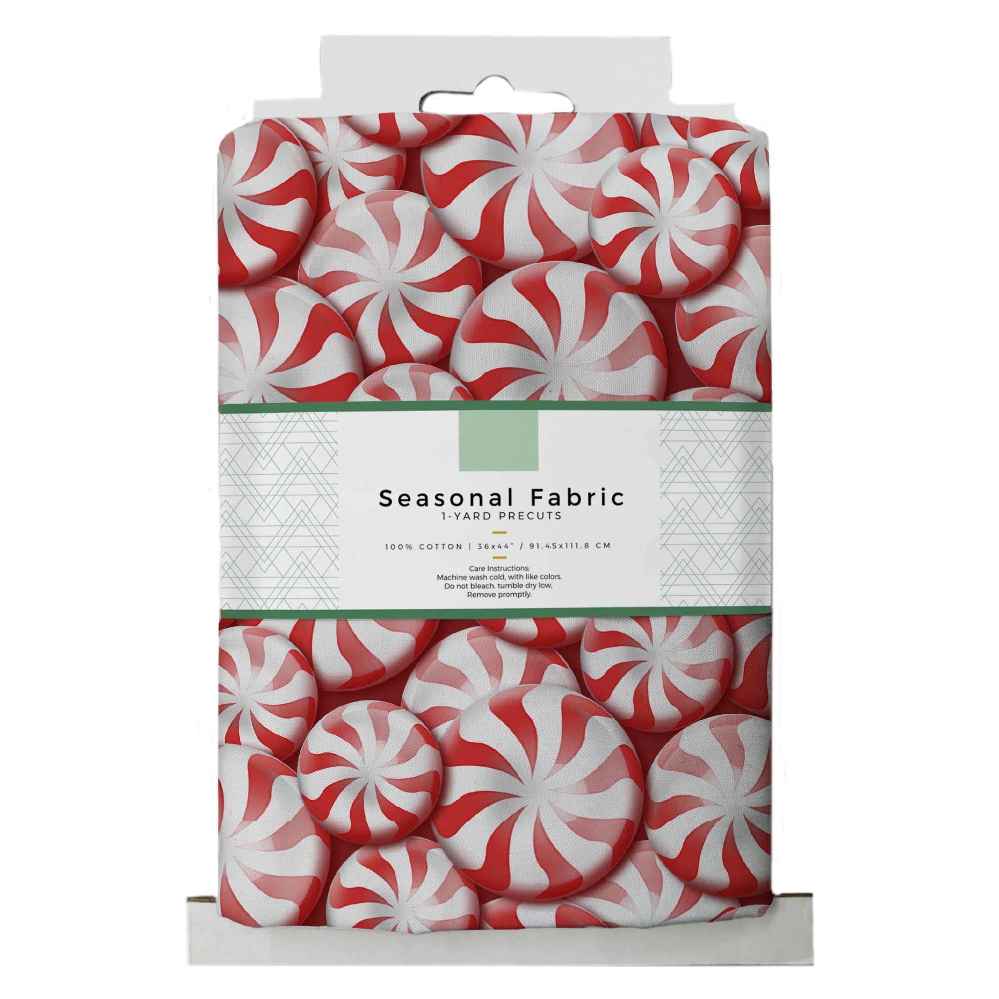 David Textiles, Inc. 44" x 1 Yard 100% Cotton Sweet Peppermints Precut ...