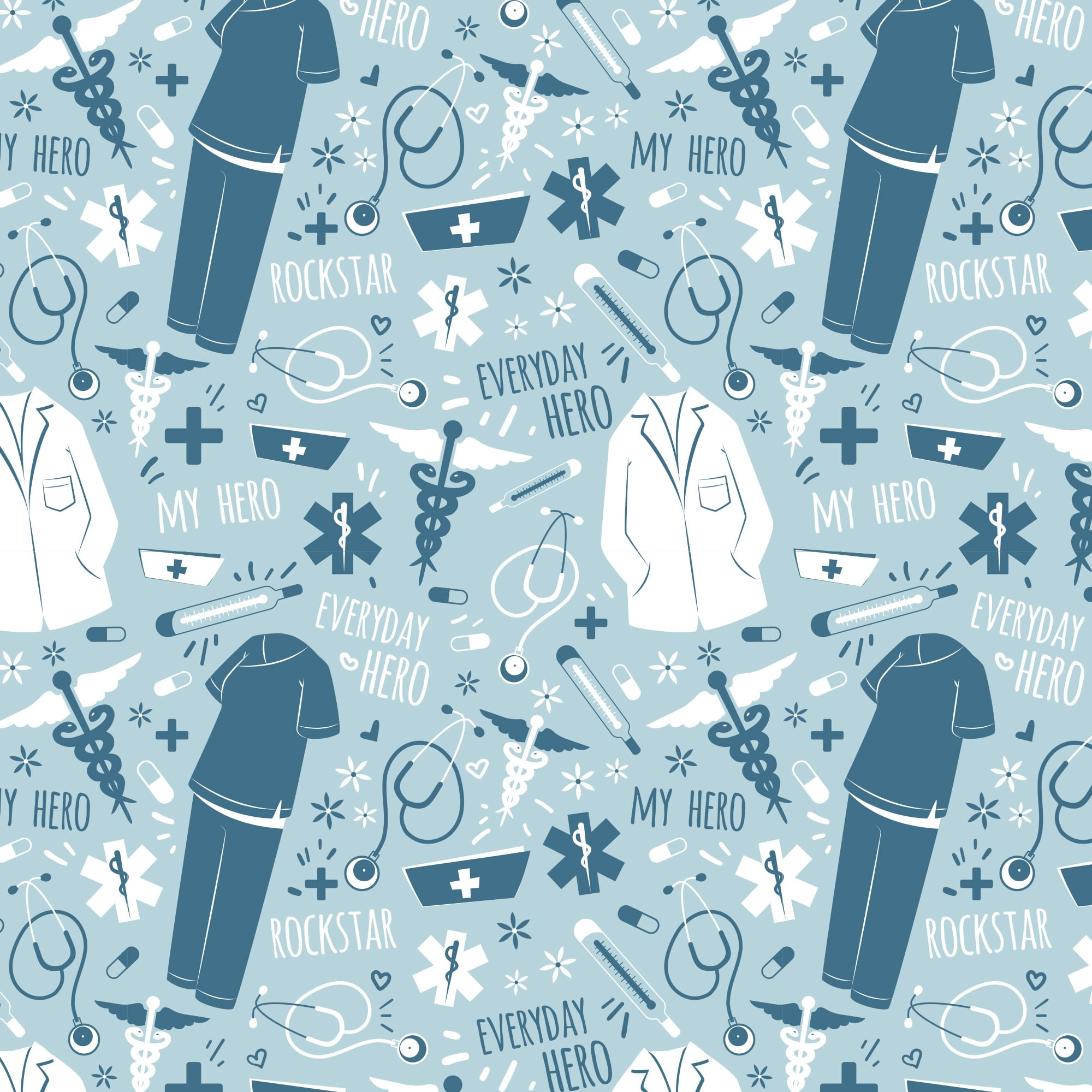 David Textiles, Inc. 44" x 36" 100% Cotton Nurses Doctors Precut Sewing ...