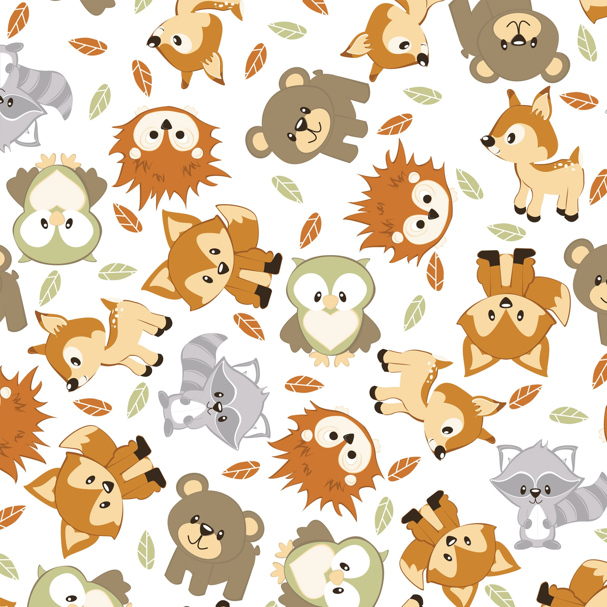 David Textiles, Inc. Woodland Buddies Flannel 1.5 Yard Fabric Cut ...