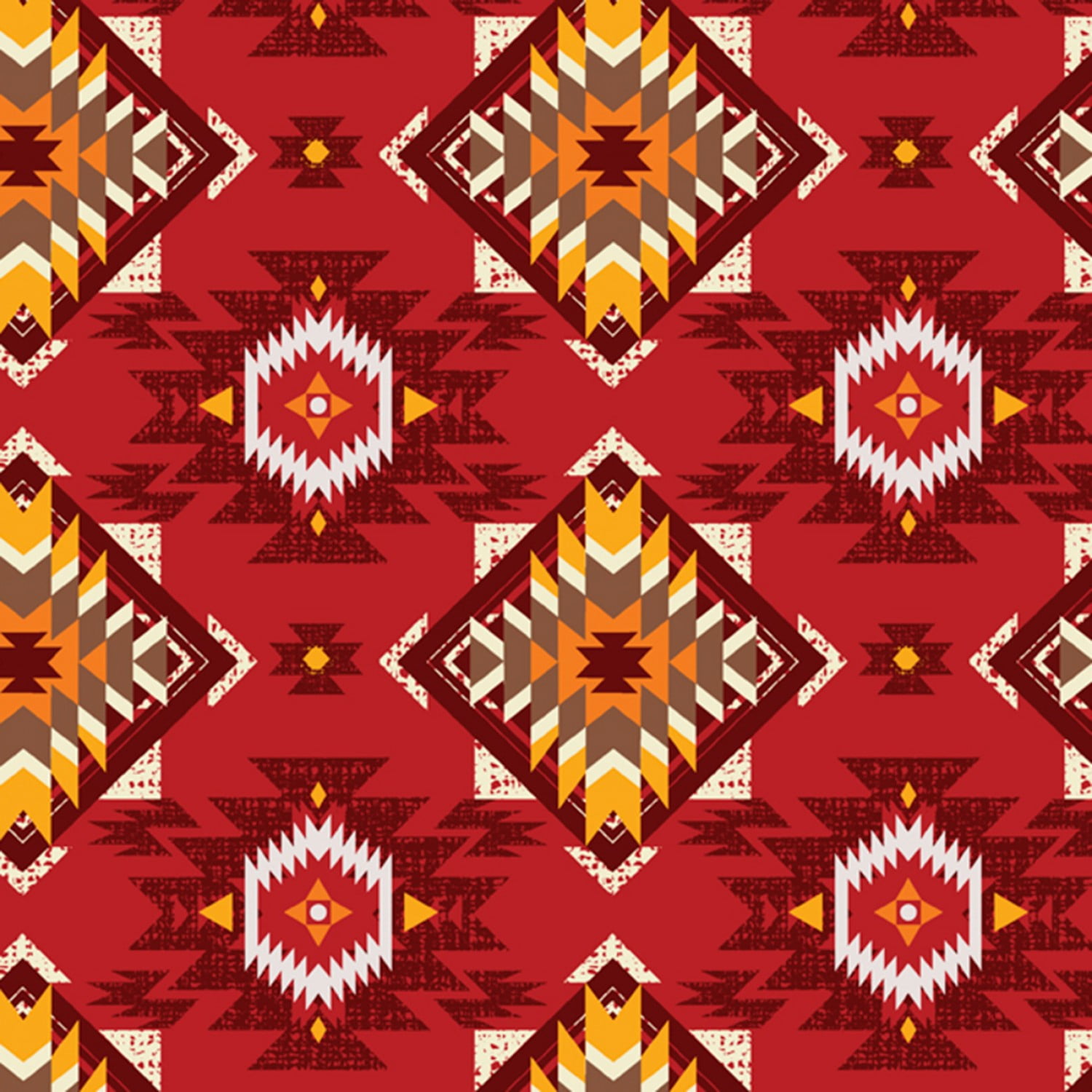 David Textiles Native Horizon Red/Cream 100% Cotton Fabric by The Yard ...