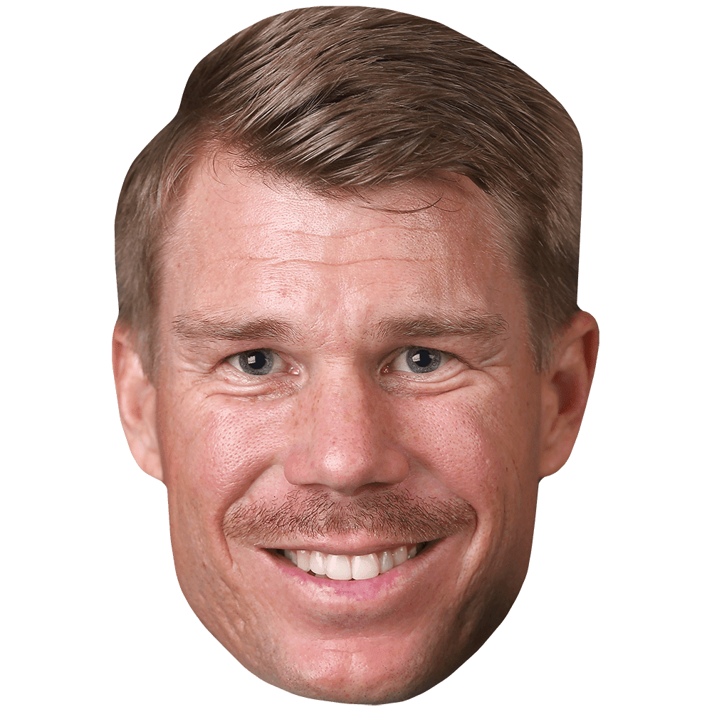 David Warner (Smile) Celebrity Mask, Flat Card Face, Fancy Dress Mask ...