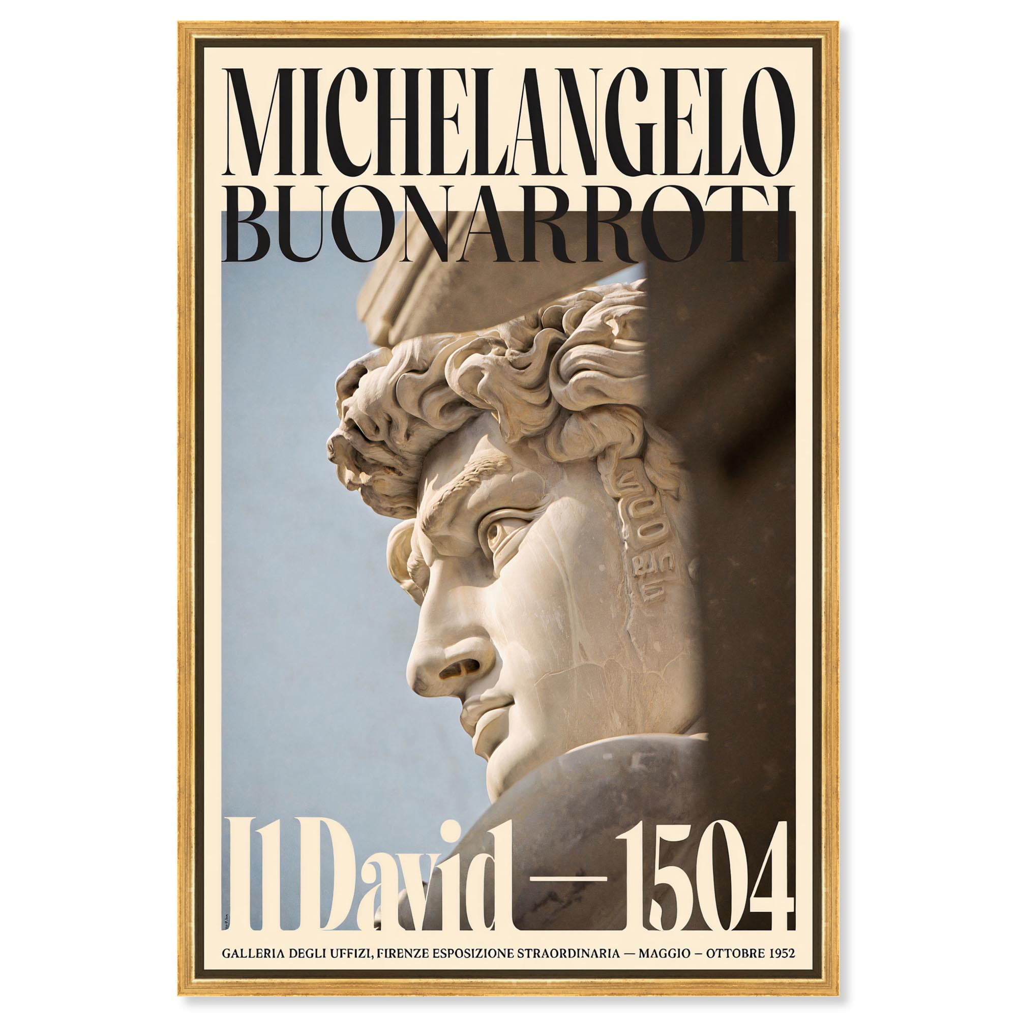 David in Marble Canvas Classic Art Posters by Art Remedy, Gold Frame ...