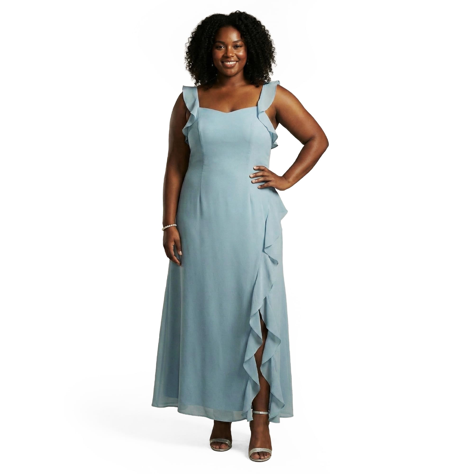 David’s Bridal, The Edit by DB Studio Women's Formal Ruffle Sheath ...