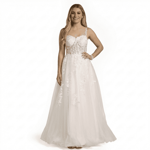 David’s Bridal, The Edit by DB Studio Women's Formal Lace Applique and ...
