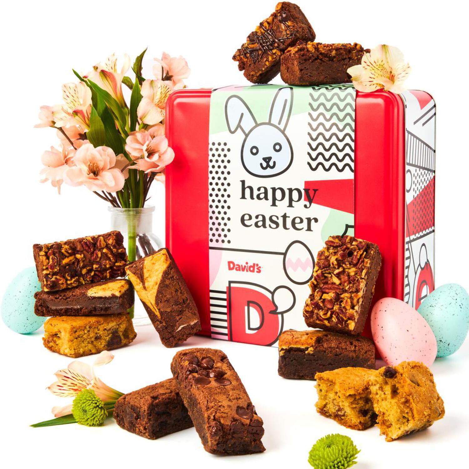 David’s Cookies Assorted Brownies In Happy Easter-Themed Gift Tin Box ...