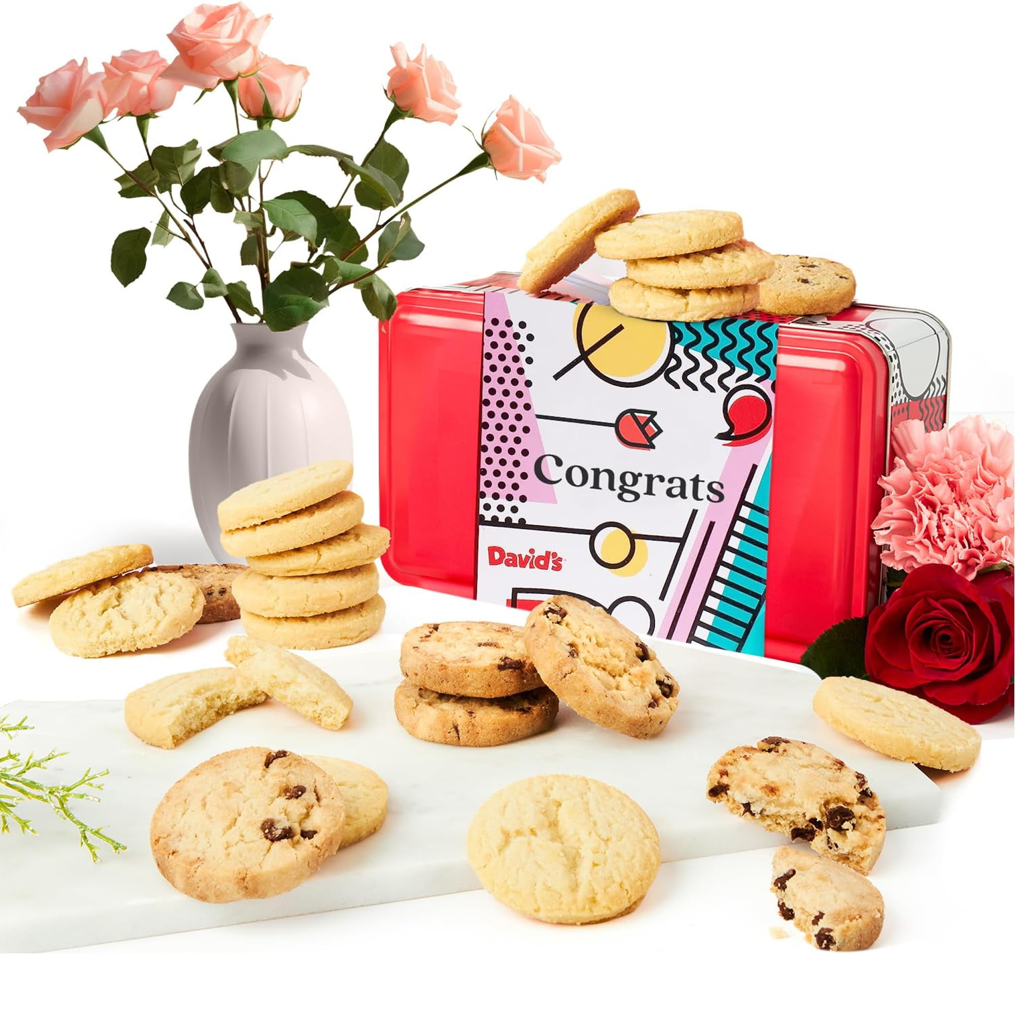 David’s Cookies Congratulations Shortbread OKA4 Cookies Gift Tin ...