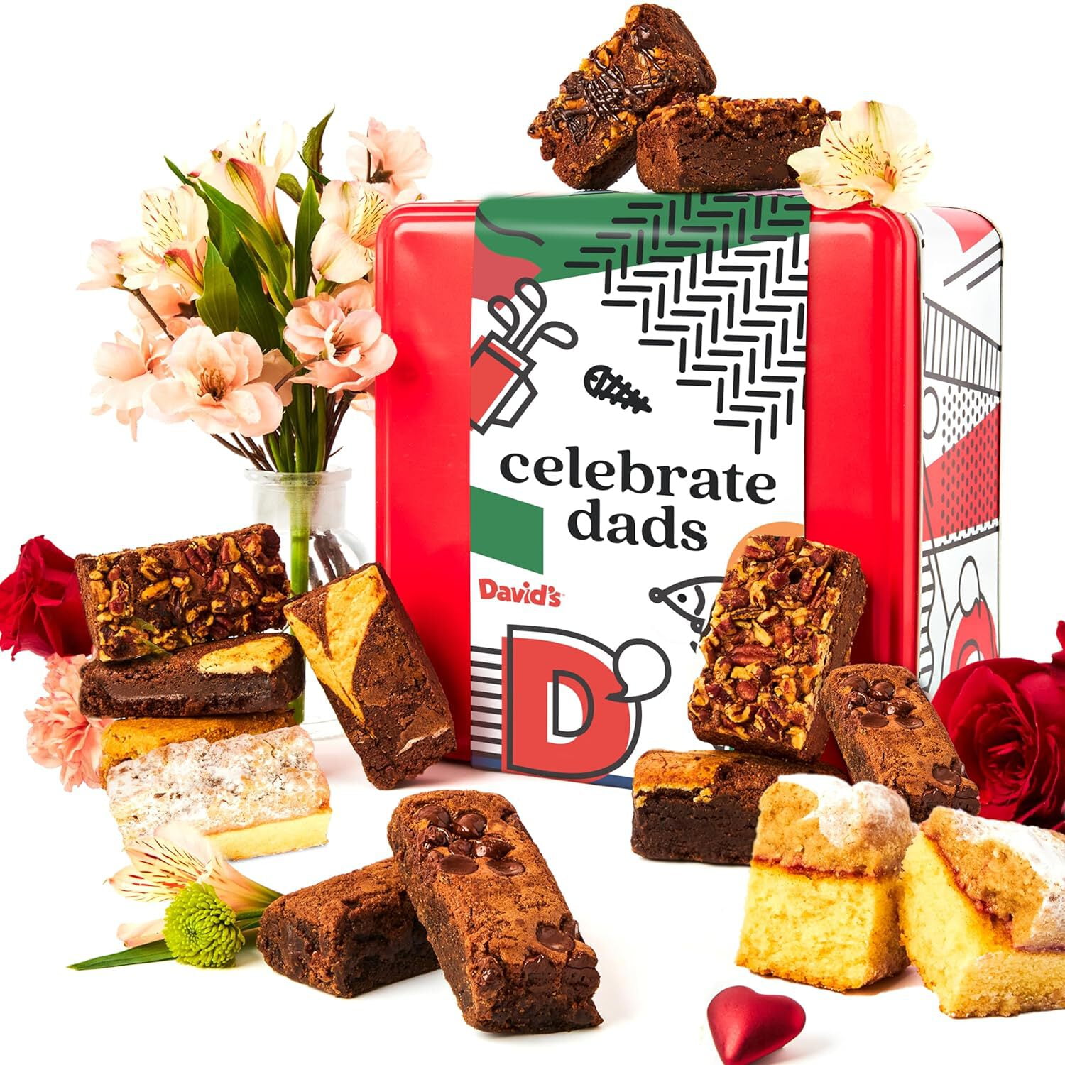 David's Cookies Father's Day Assorted Brownies & Crumb Cake Gift Tin ...