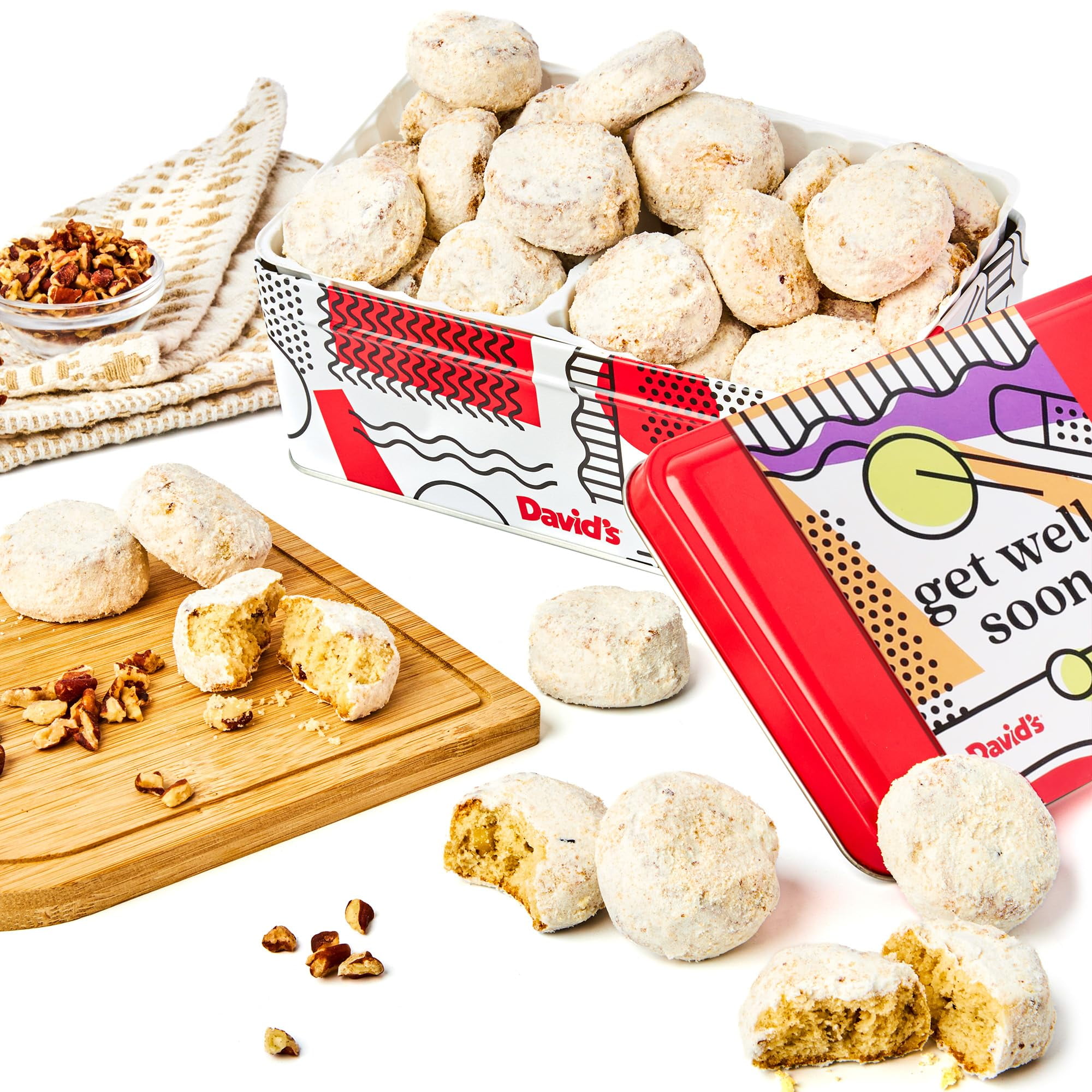 David's Cookies Get Well DEF29 Soon Butter Pecan Sampler Tin - 16oz ...