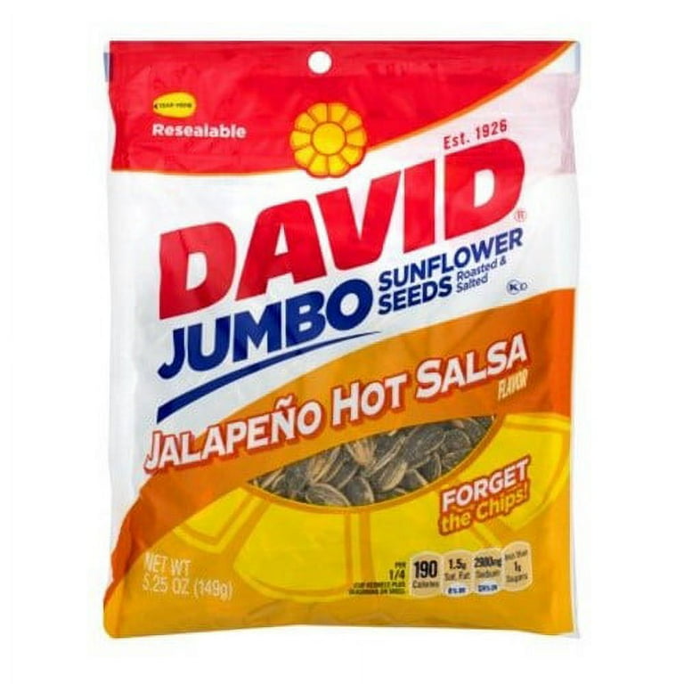 David's Jalapeno Sunflower Seeds, Pack of 12, 5.25 Oz Each