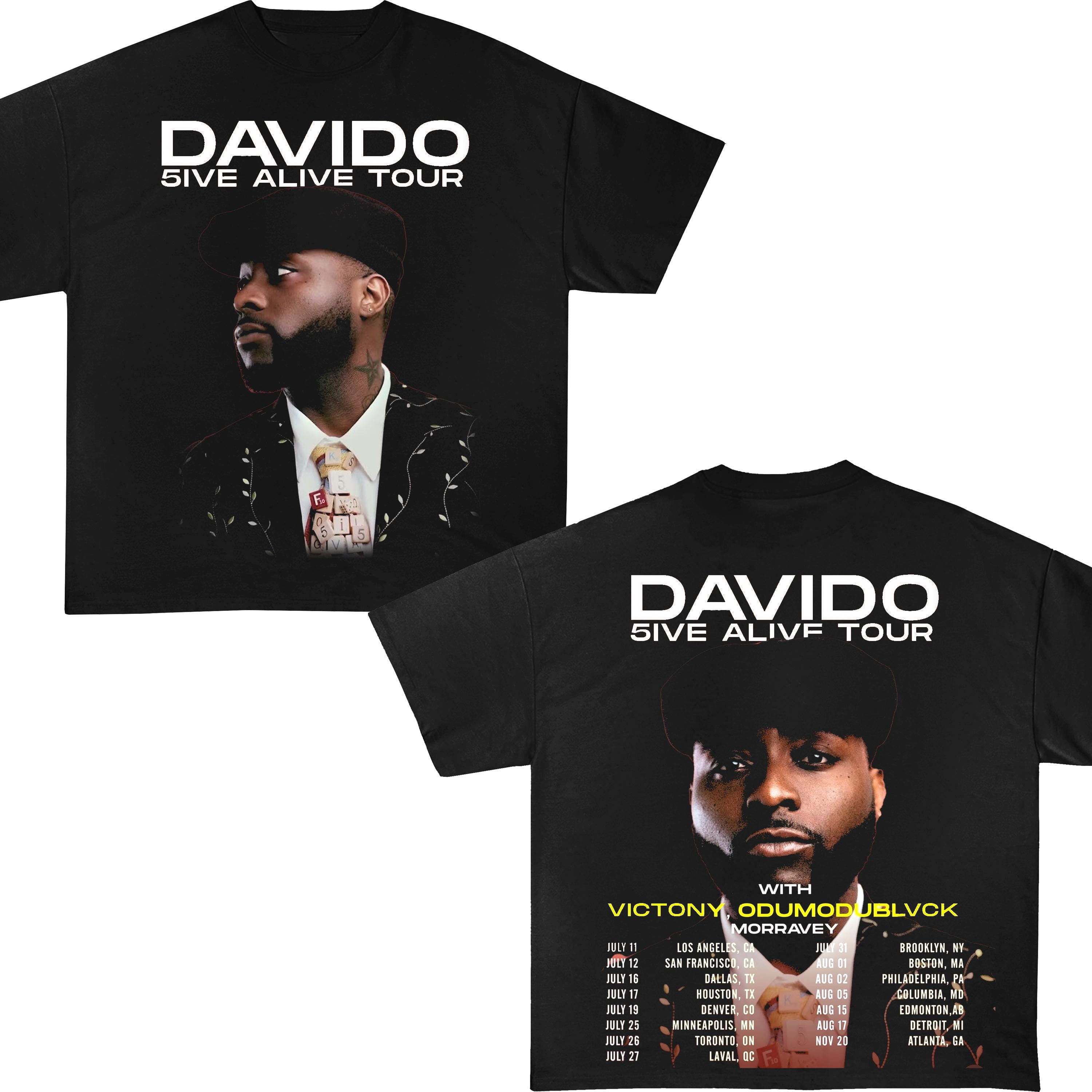 Davido 2025 Shirt, Davido 5Ive Alive Tour Fan Merch, Graphic Tee ...