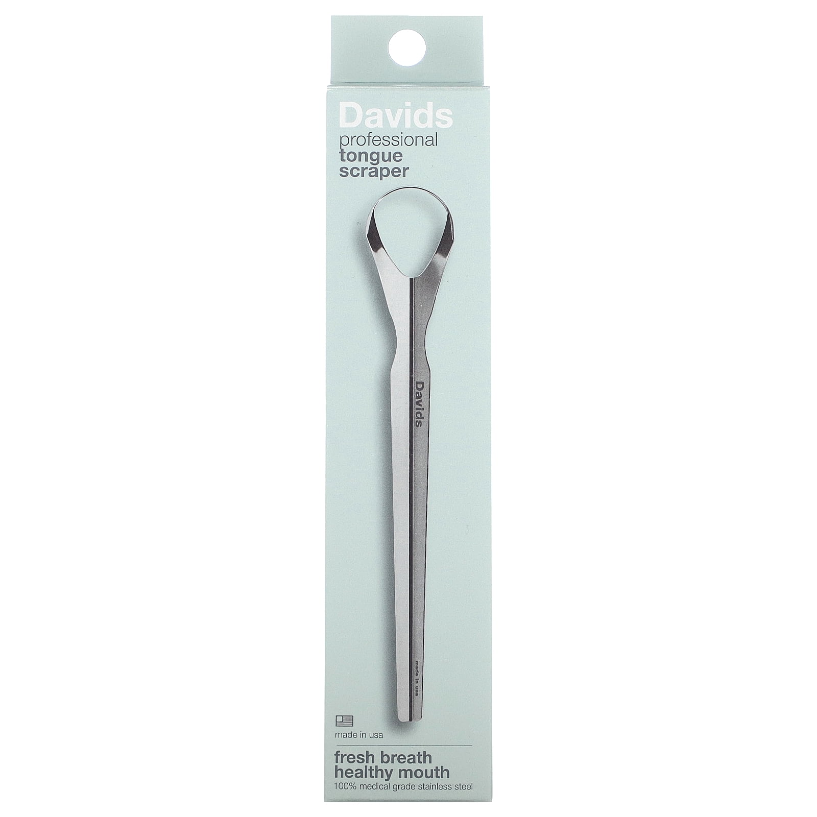 Davids Medical Grade Stainless Steel Tongue Scraper, Gentle on Tongue ...