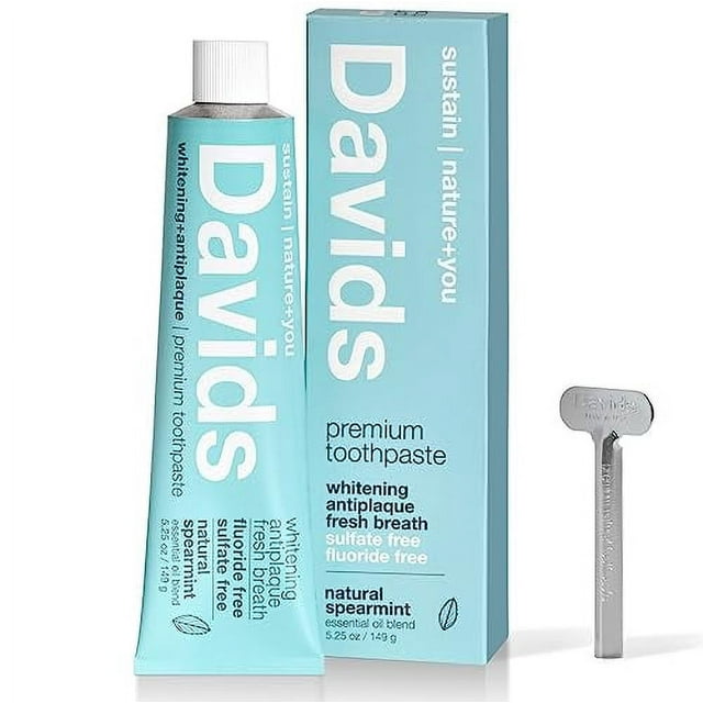 Davids Fluoride Free Whitening & Antiplaque Toothpaste, Natural ...