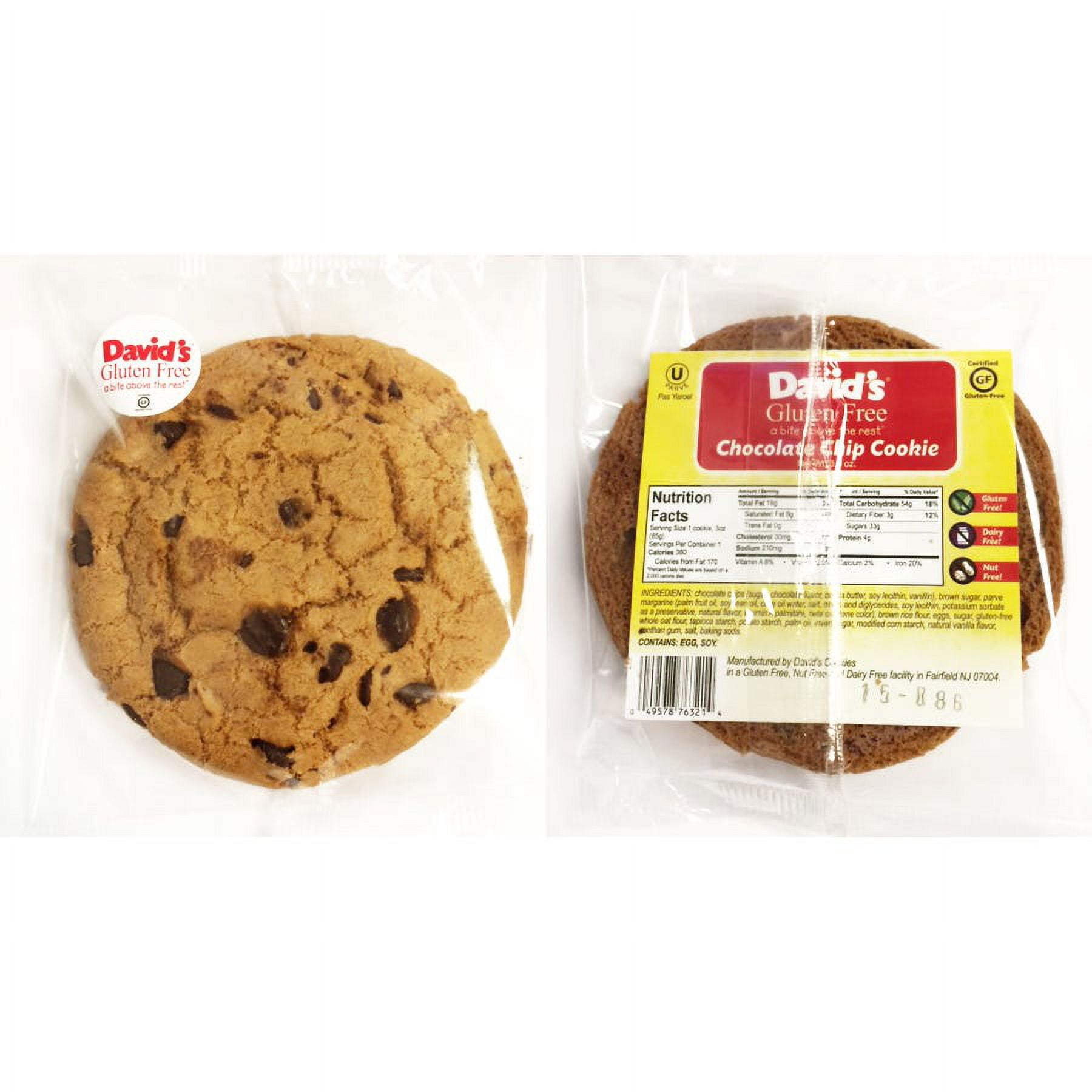 Davids Gluten Free Thaw N Sell Chocolate Chip Cookie Individually ...