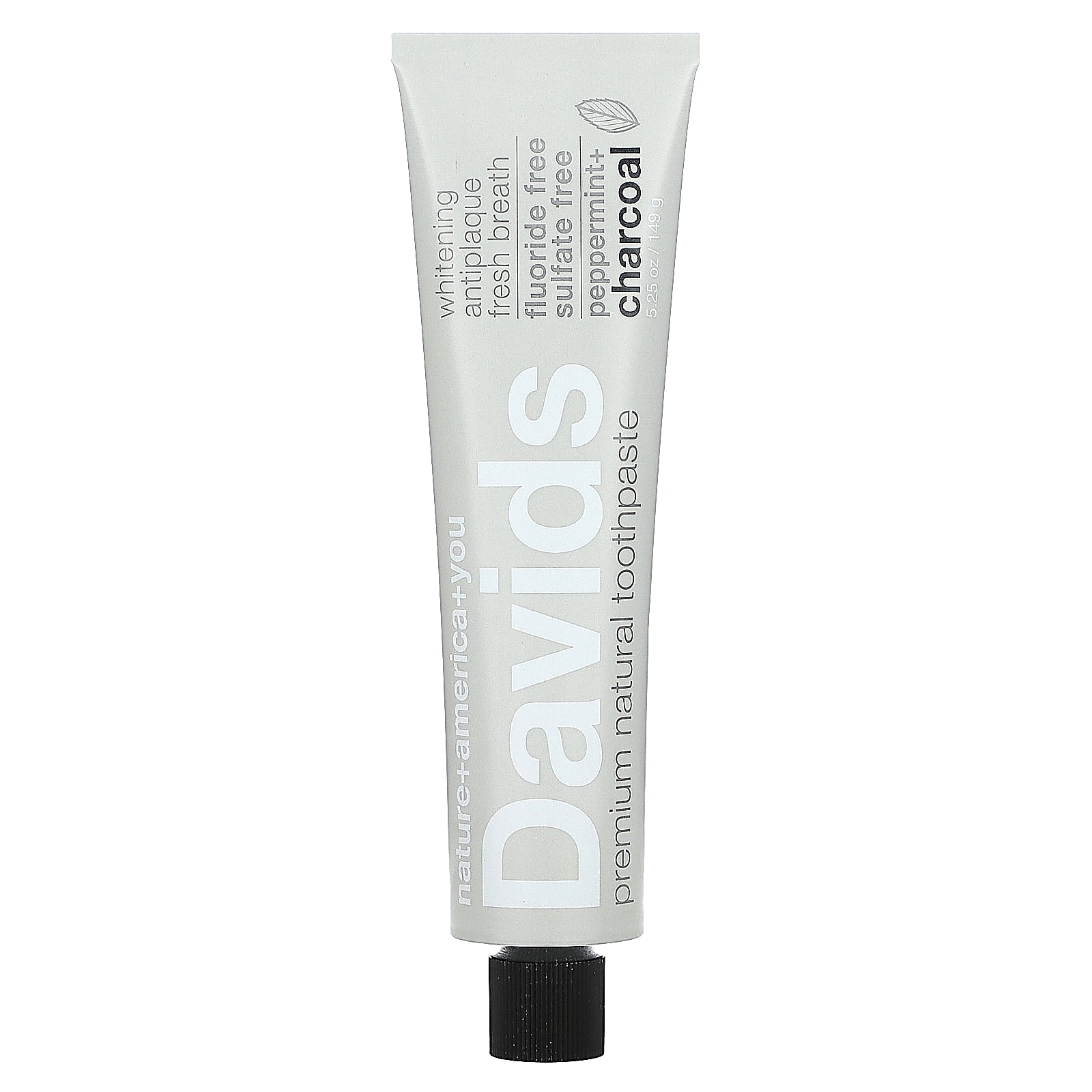 Davids Premium Natural Toothpaste, Peppermint + Charcoal, 5.25 oz (149 ...