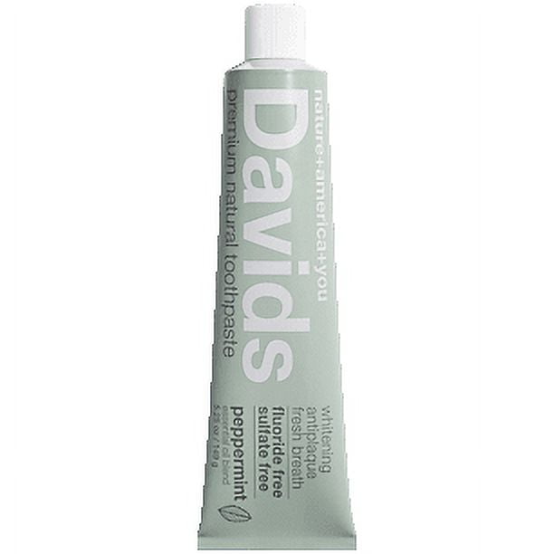 Davids Natural Toothpaste Premium Toothpaste, Whitening + Antiplaque, Natural Peppermint, 5.25 ...