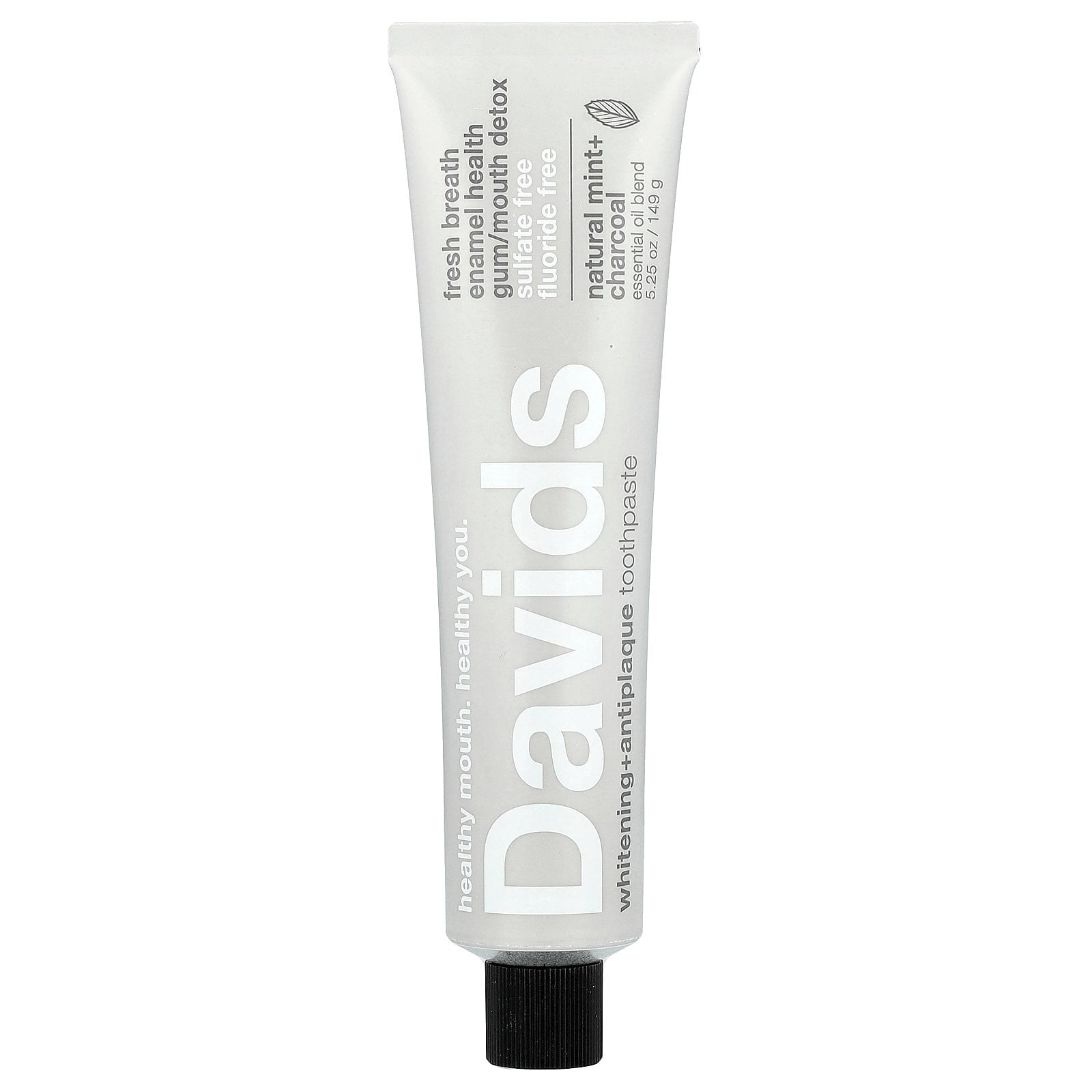 Davids Whitening+Antiplaque Premium Toothpaste - Natural Mint+Charcoal ...