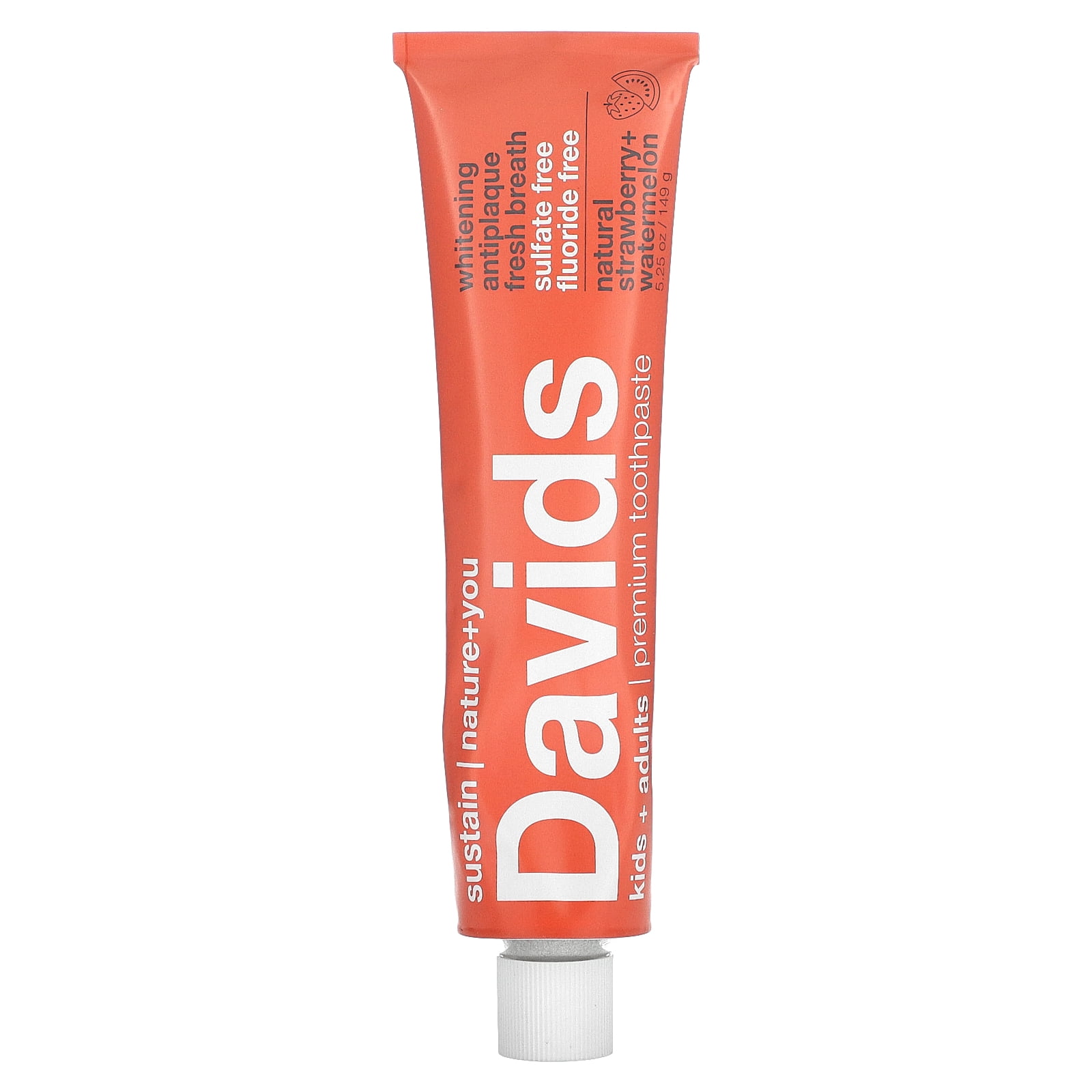 Davids Whitening+Antiplaque Toothpaste 5.25 oz Natural Strawberry ...