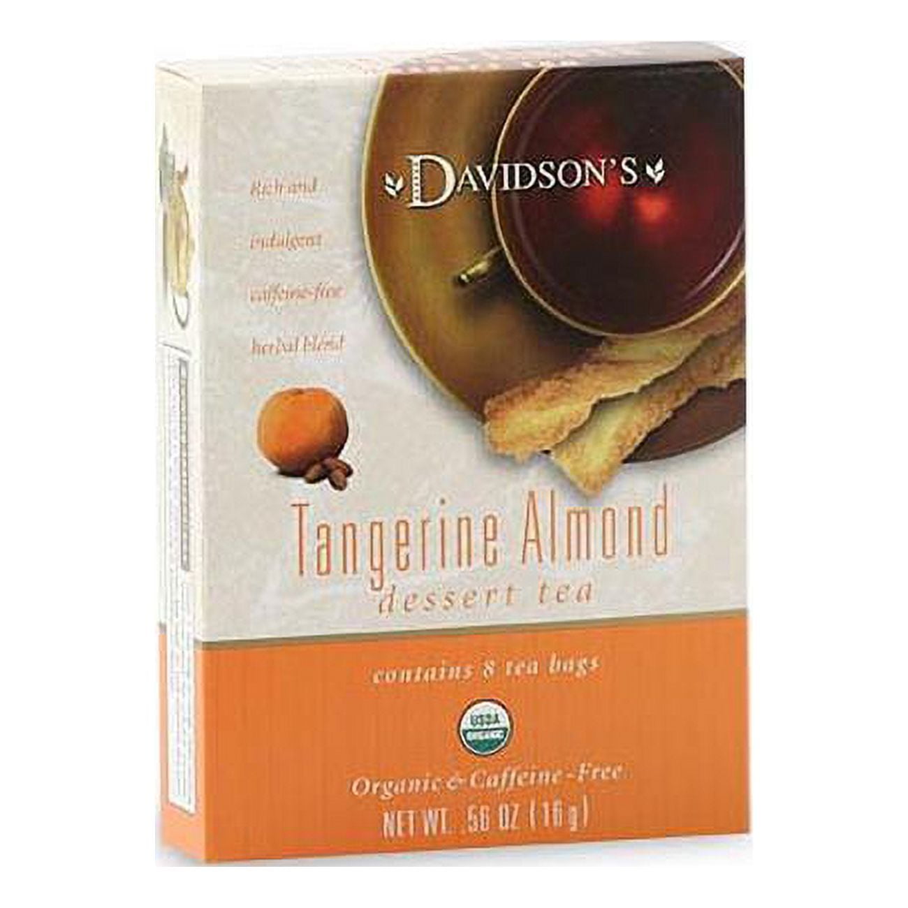 Davidson Organic Tea 2090 Tangerine Almond Tea- Box of 8 - Walmart.com