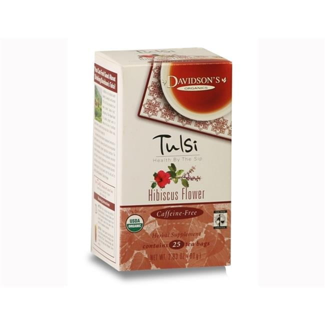 Davidson Organic Tea Tulsi Hibiscus Flower Tea- Box of 25 Tea Bags ...