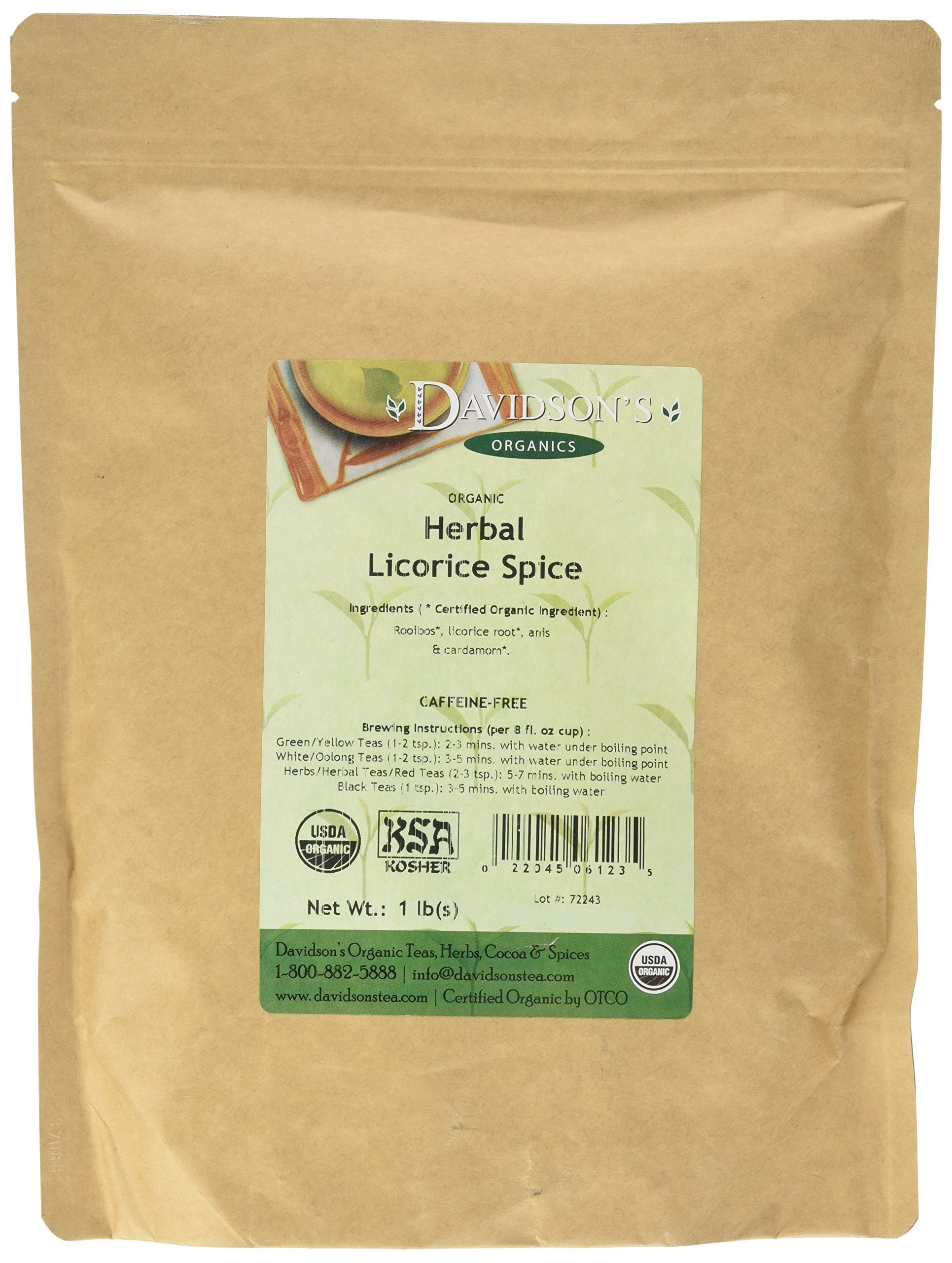 Davidson's Organics, Herbal Licorice Spice, Loose Leaf Tea, 16-Ounce ...