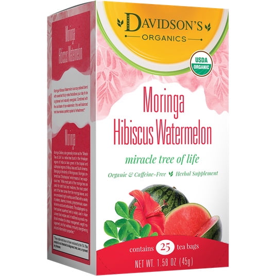 Davidson's Organics Tea, Moringa Hibiscus Watermelon, Organic-1 Box ...
