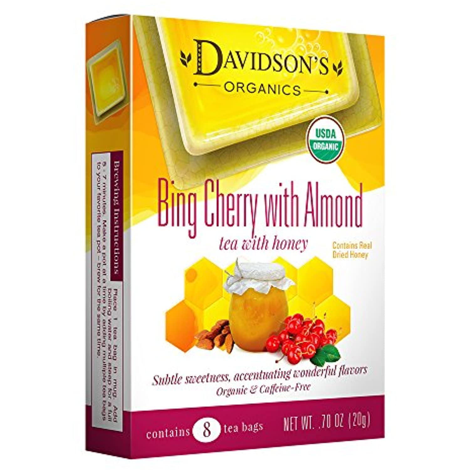 Davidsons Tea Bing Cherry With Almond, 8-Count Tea Bags (Pack Of 12 ...