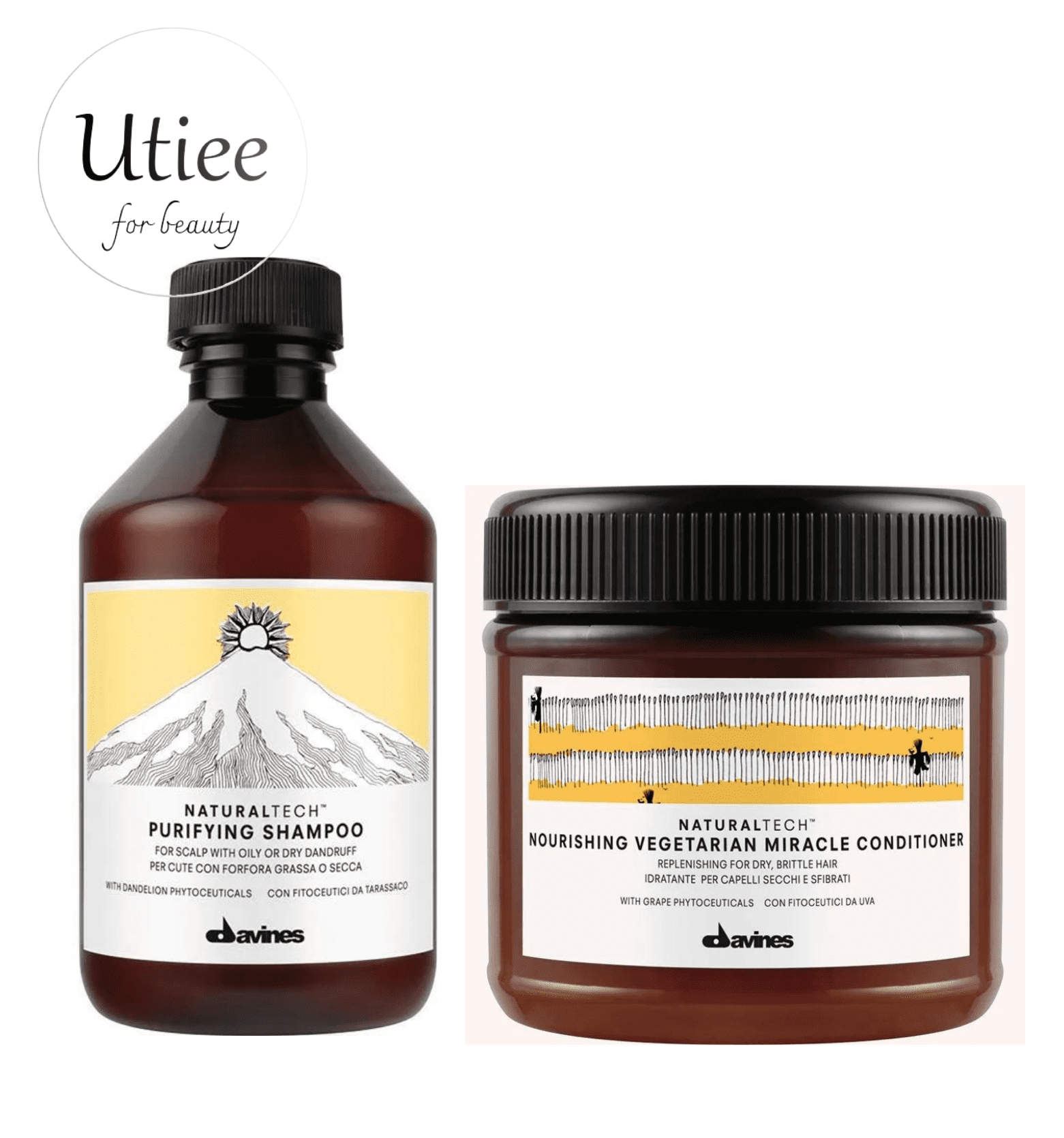 Davines Naturaltech Purifying Shampoo and NaturalTech Nourishing ...