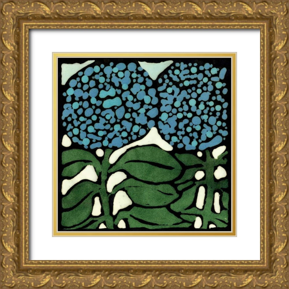 Davis, Andrea 26x26 Gold Ornate Wood Framed with Double Matting Museum Art Print Titled - Teal ...
