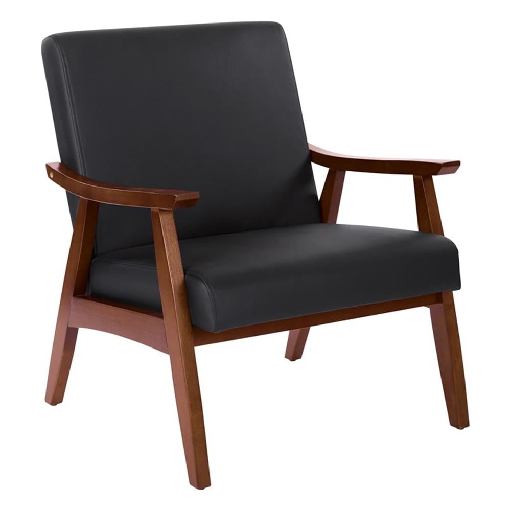 Davis Chair in Dillon Black Fabric with medium Espresso frame ...