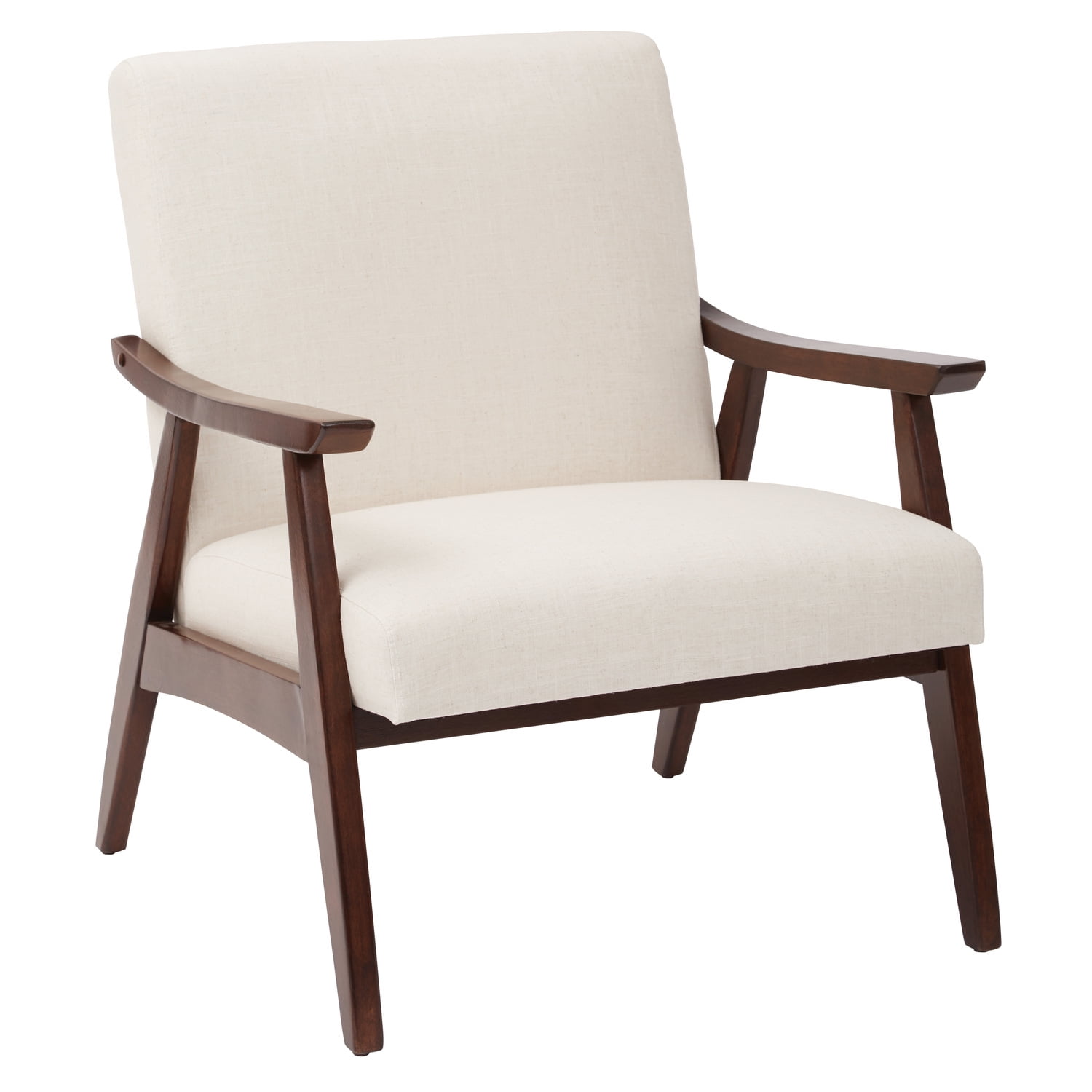 Davis Chair in Linen Beige fabric with Medium Espresso frame - Walmart.com