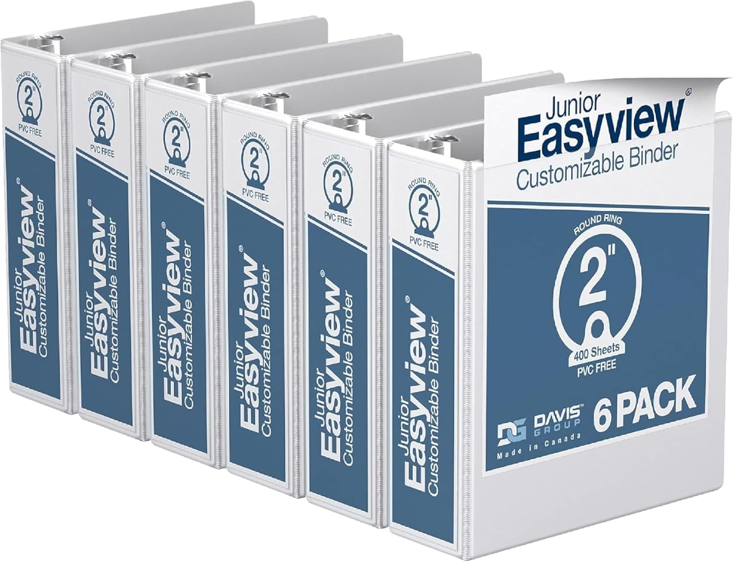 Davis Group Easyview Junior Binder, Premium Small Clear-View 3-Ring ...
