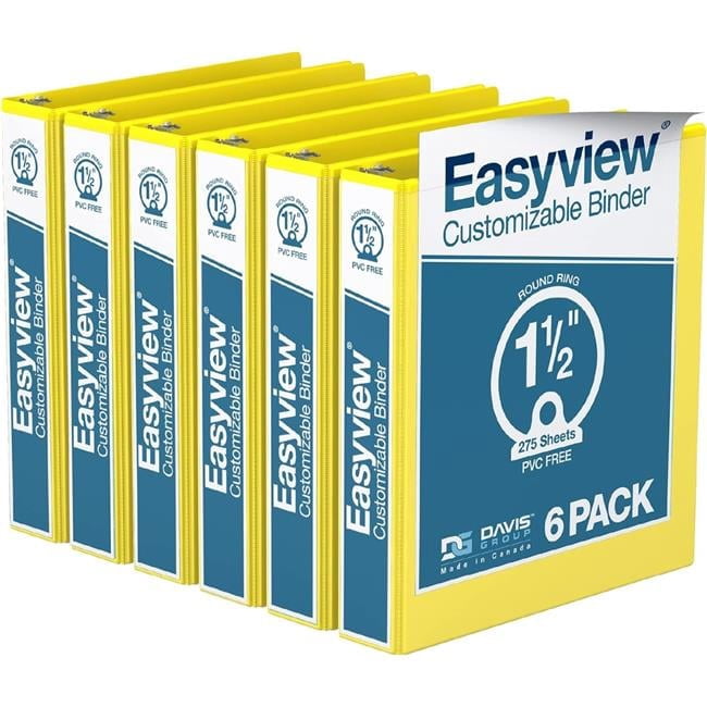 Davis Group Easyview Premium, Round Ring, Customizable, View Binder, 6 ...
