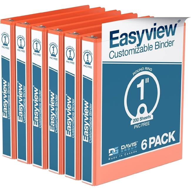 Davis Group Easyview Premium, Round Ring, Customizable, View Binder, 6 ...