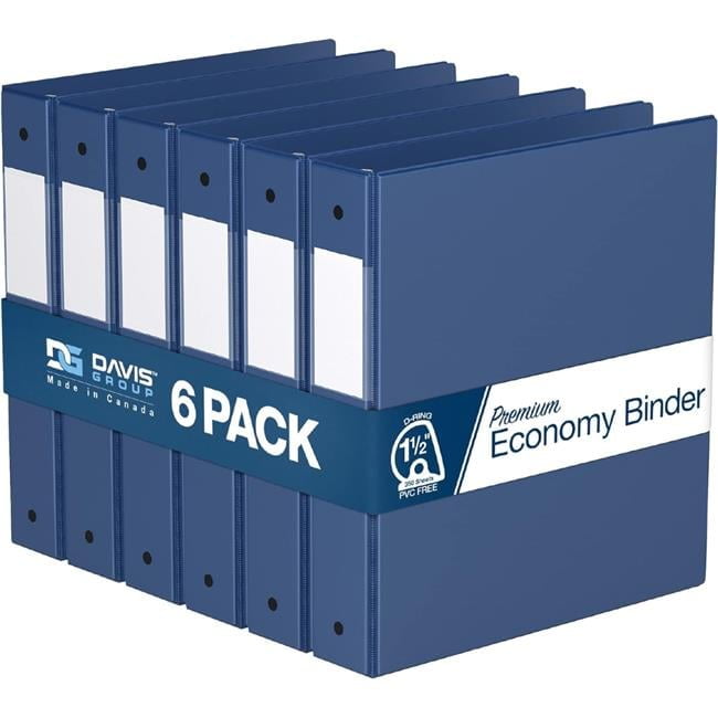 Davis Group Premium Economy, Angle D Ring, Binder, 6 Pack (Royal Blue ...