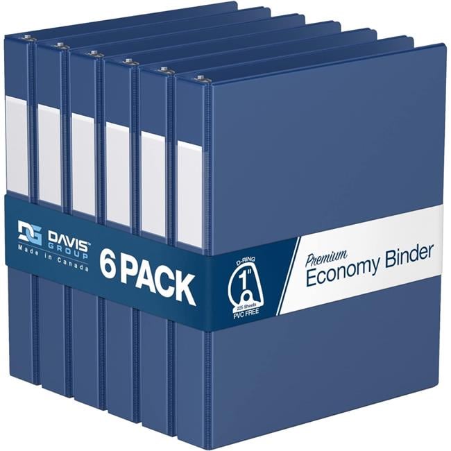 Davis Group Premium Economy, Angle D Ring, Binder, 6 Pack (Royal Blue ...