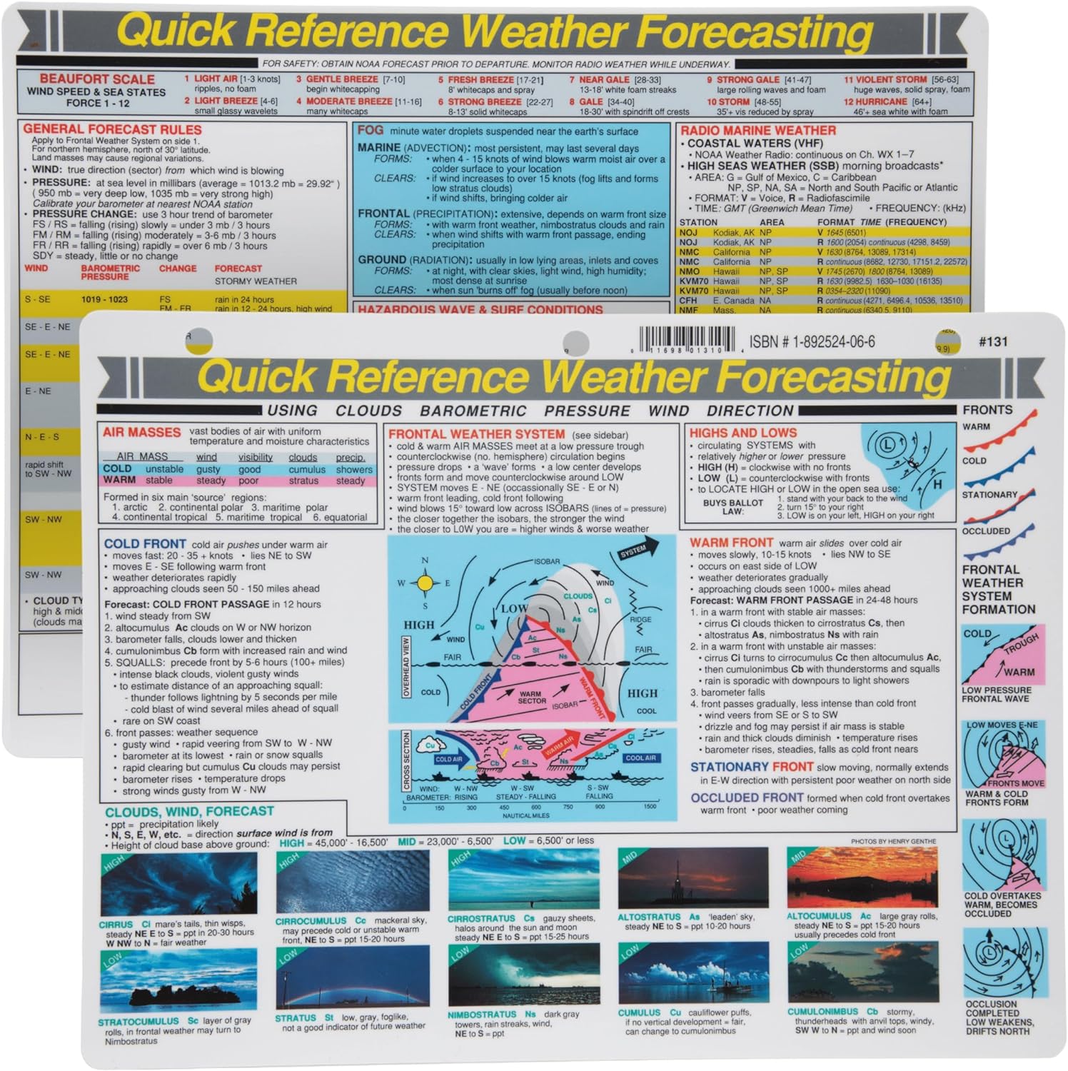 Davis Instruments Weather Forecasting Quick Reference Card - General ...
