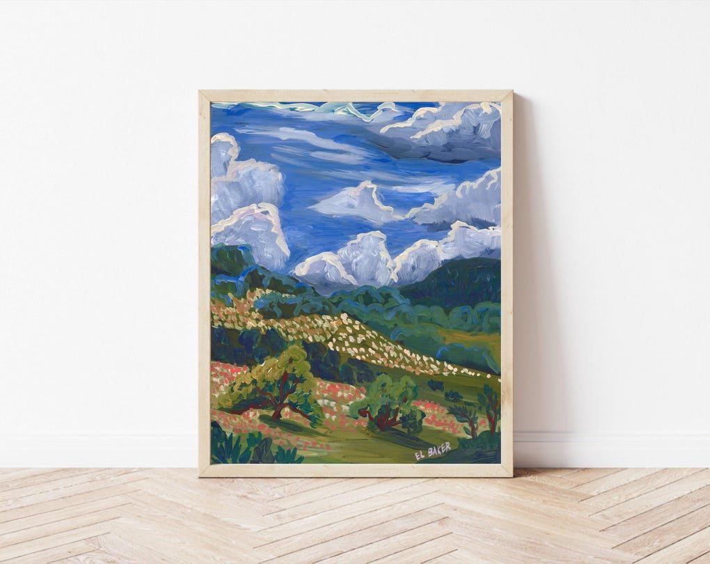 Davis Mountains Landscape Print West Texas Travel Poster Colorful ...