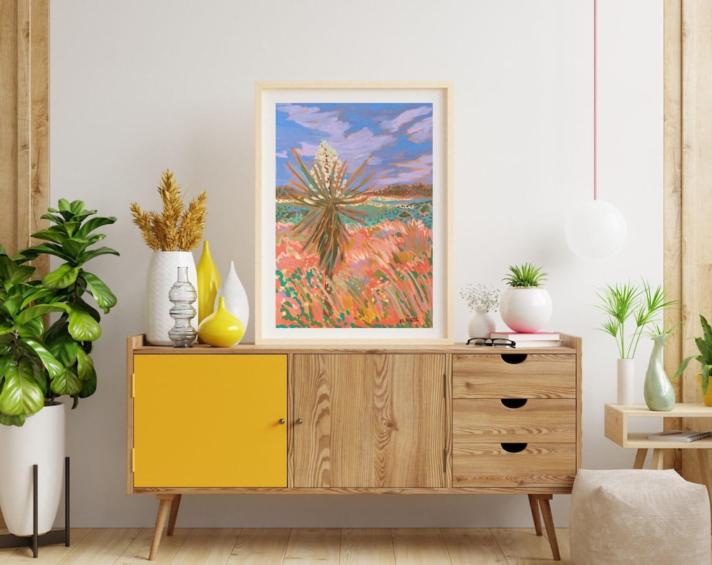 Davis Mountains National Park Yucca Print Wild West Texas Travel Poster ...