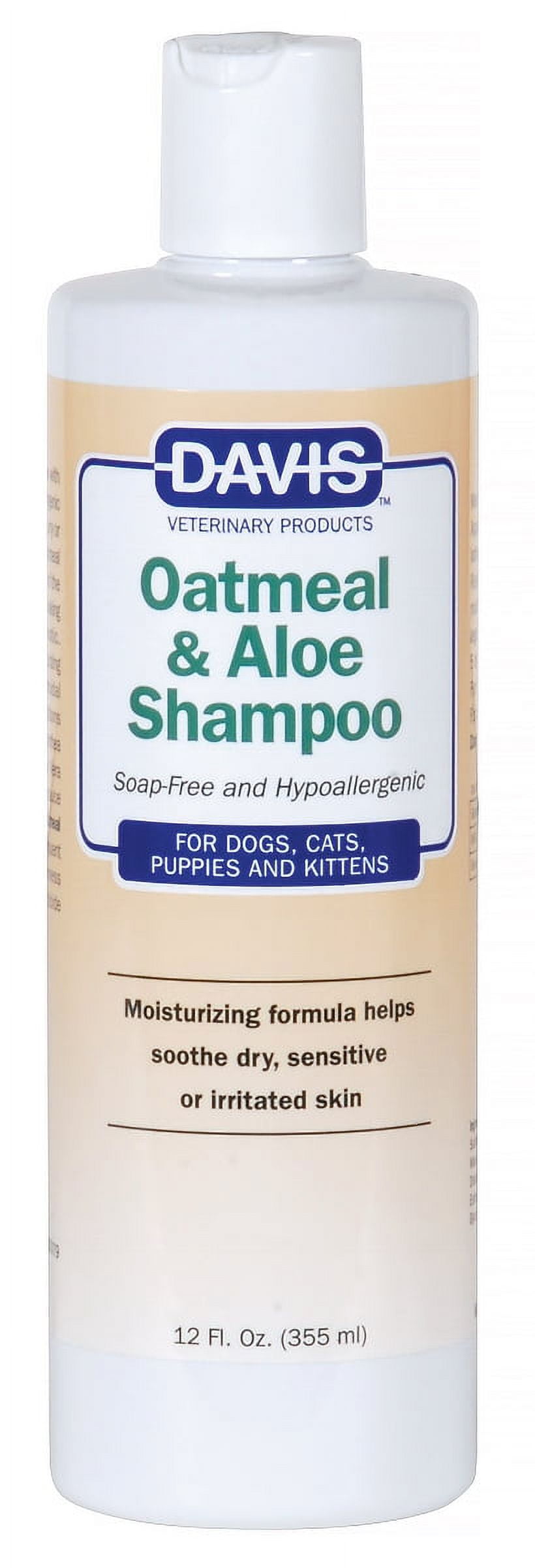 Davis Oatmeal & Aloe Shampoo 12oz for Dogs & Cats - Allergy Relief ...