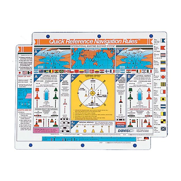 Davis Quick Reference International Navigation Rules Card | Bundle of 5 ...